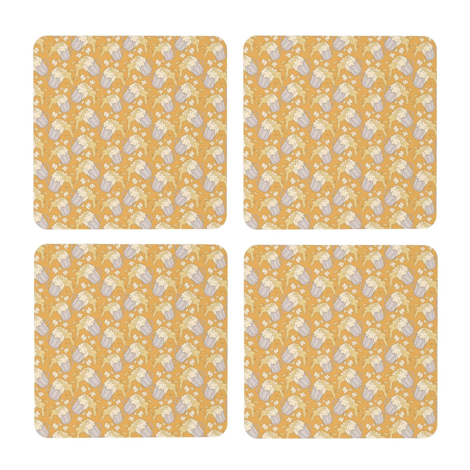 Sikiie Mug With Beer MDF Cork Coaster 4 Pcs - Absorbent Beverage ...