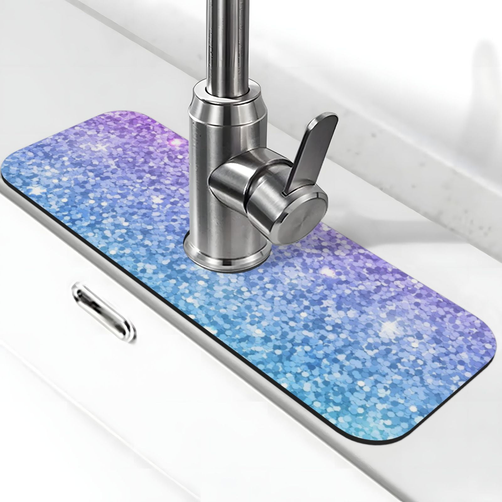 Sikiie Multicolor Glitter Splash Guard for Sink Faucet-1 PC Super ...