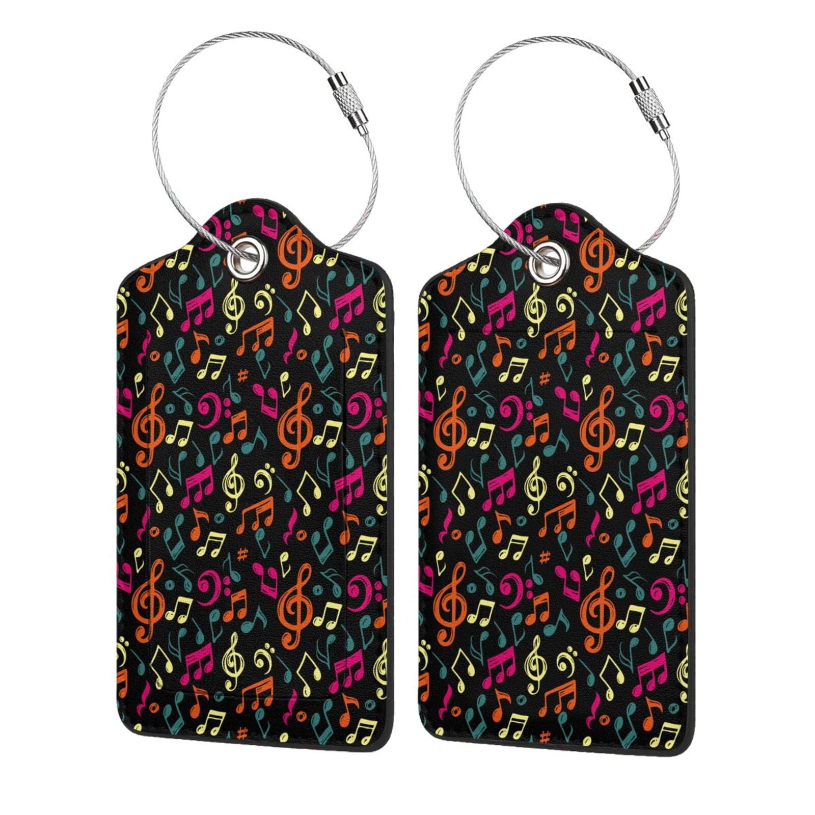 Sikiie Music Notes Luggage Tag for Suitcase Leather Baggage Tag with ...