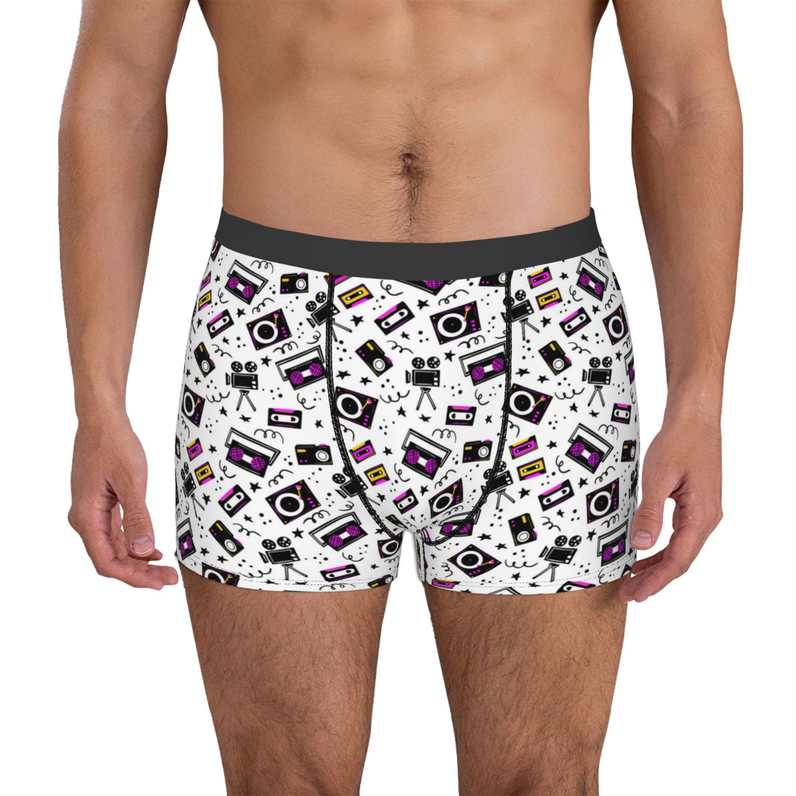 Sikiie Music Player Print Men's Boxer Briefs, Elastic Waistband Boxer ...