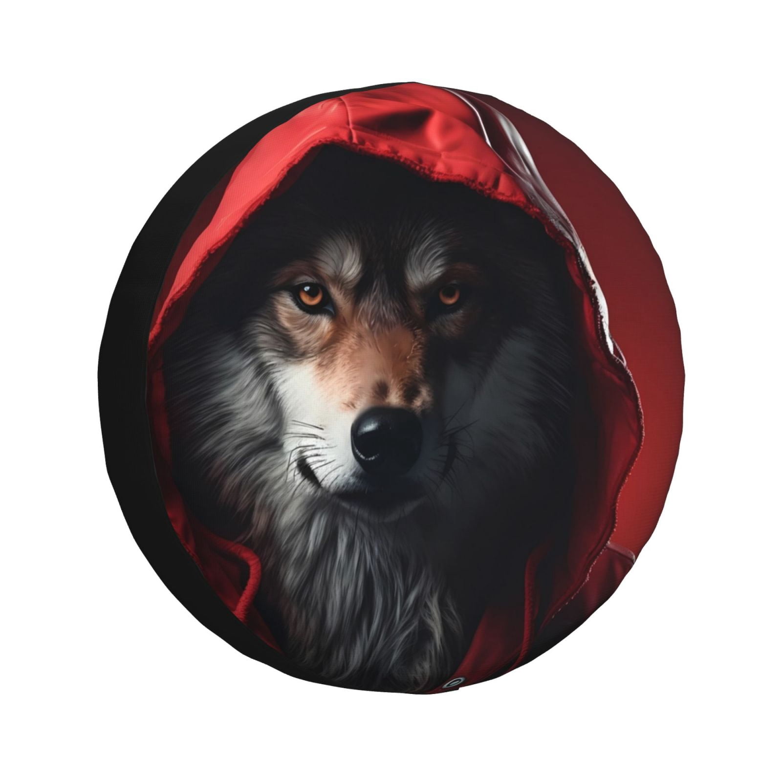 Sikiie Mysterious Hooded Wolf PVC Leather Spare Tire Wheel Cover Spare ...