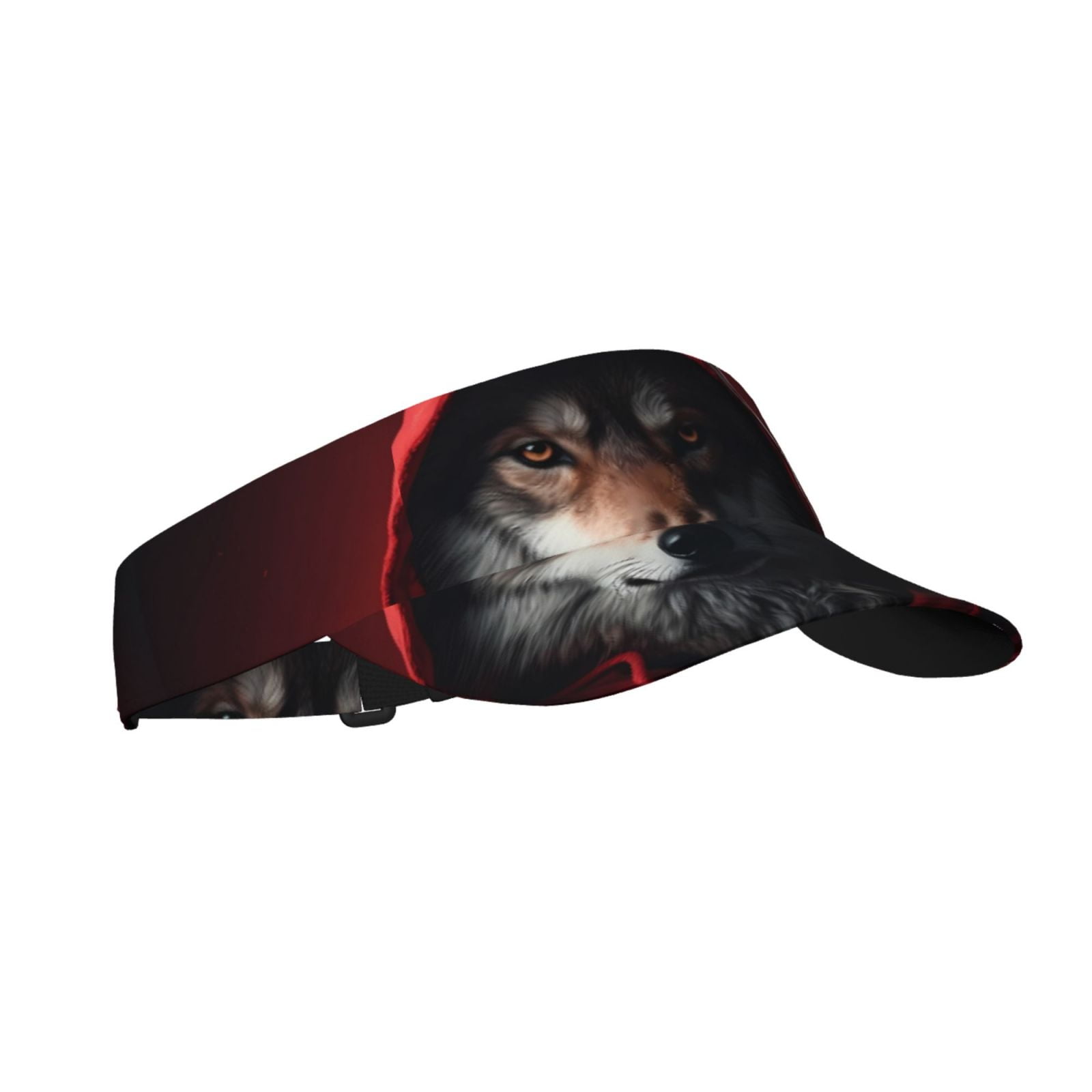 Sikiie Mysterious Hooded Wolf Sun Visor Hat Adjustable Velcro Golf ...