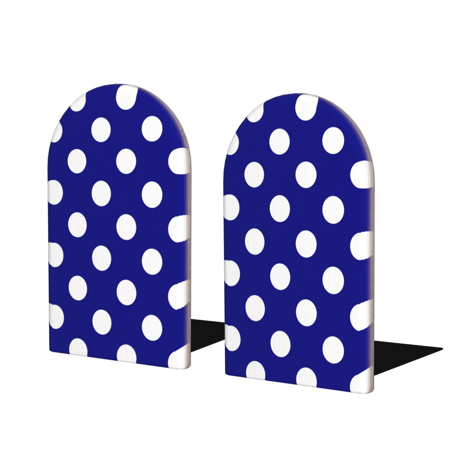 Sikiie Navy And White Polka Dot Bookends 1 Pair, Wood Bookends for ...