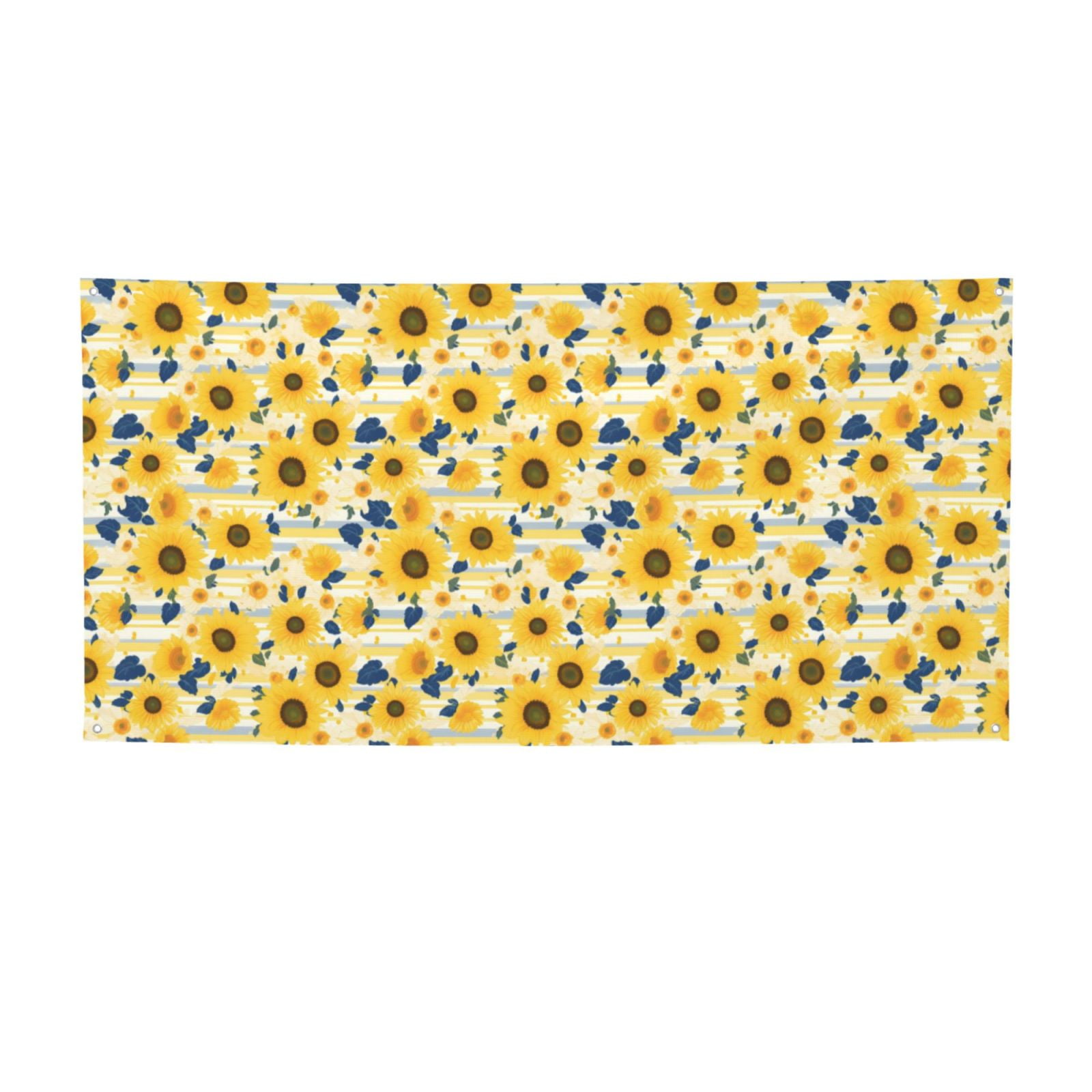 Sikiie Navy Blue Leaf Sunflower Custom Banners and Signs Customize ...