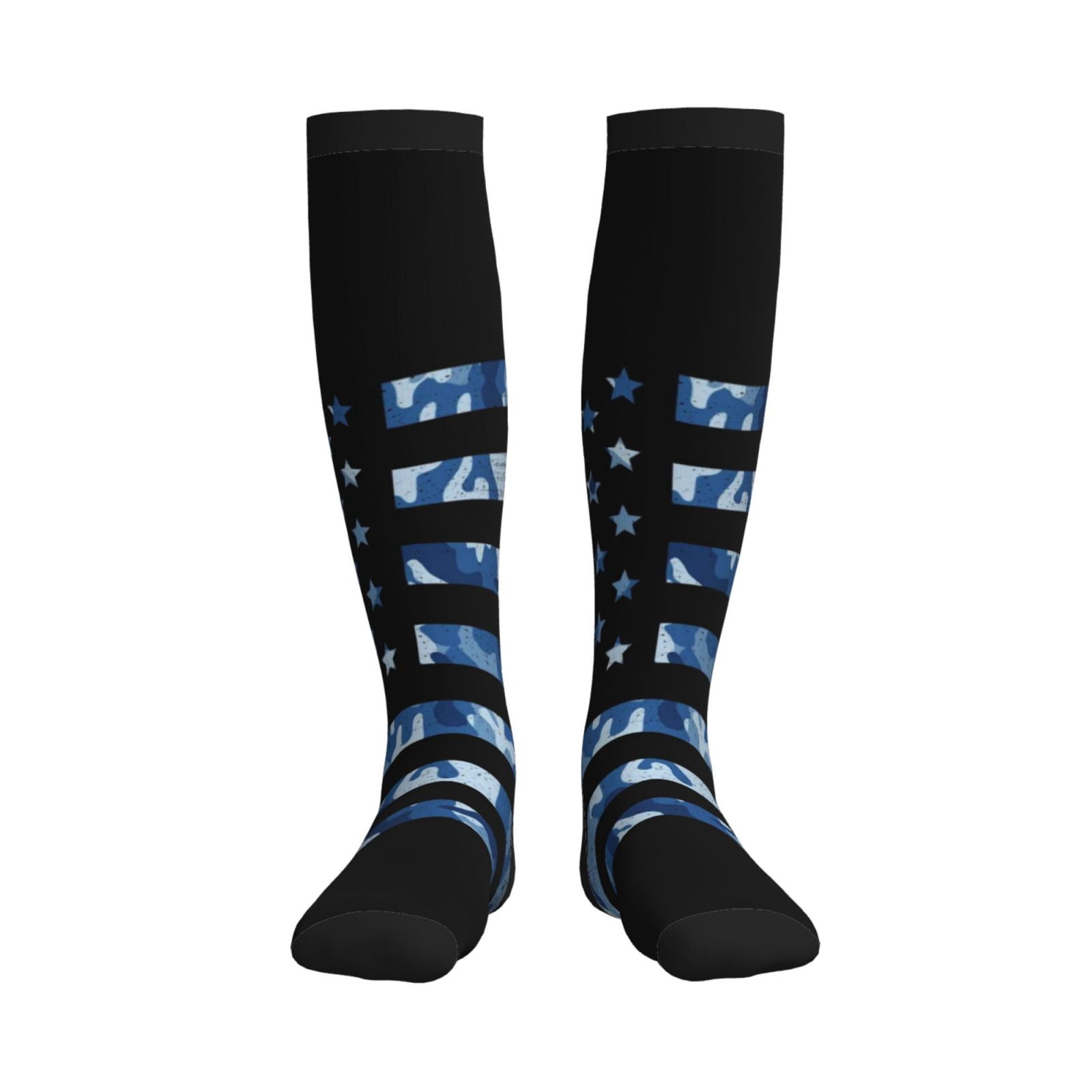 Sikiie Navy Camouflage American Flag 1 Pairs Compression Socks for Men ...