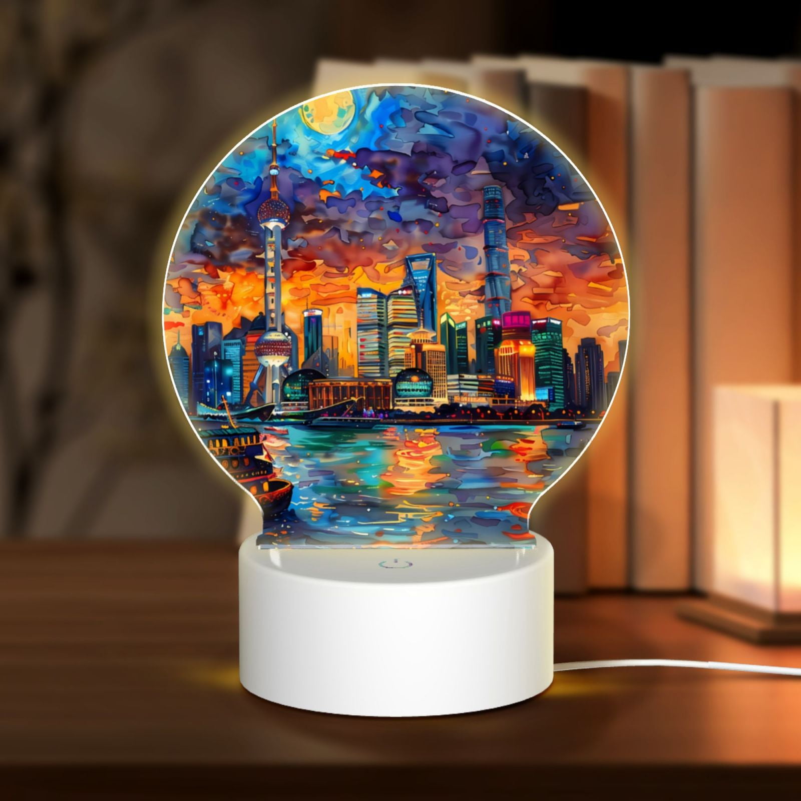 Sikiie Neon Shanghai Cityscape Night Acrylic Night Light Gift Custom ...