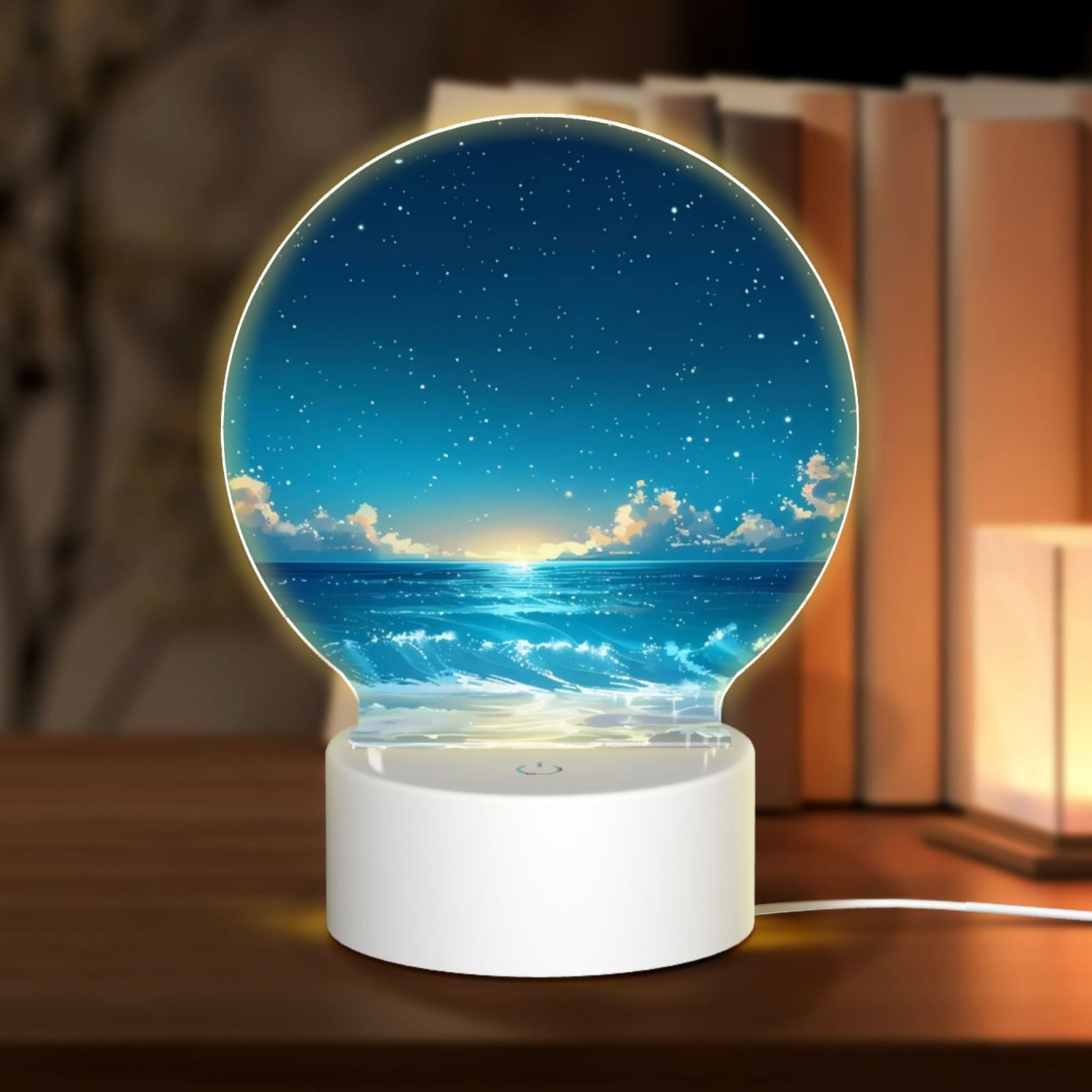 Sikiie Night Sky Beach Scene Acrylic Night Light Gift Custom Acrylic ...