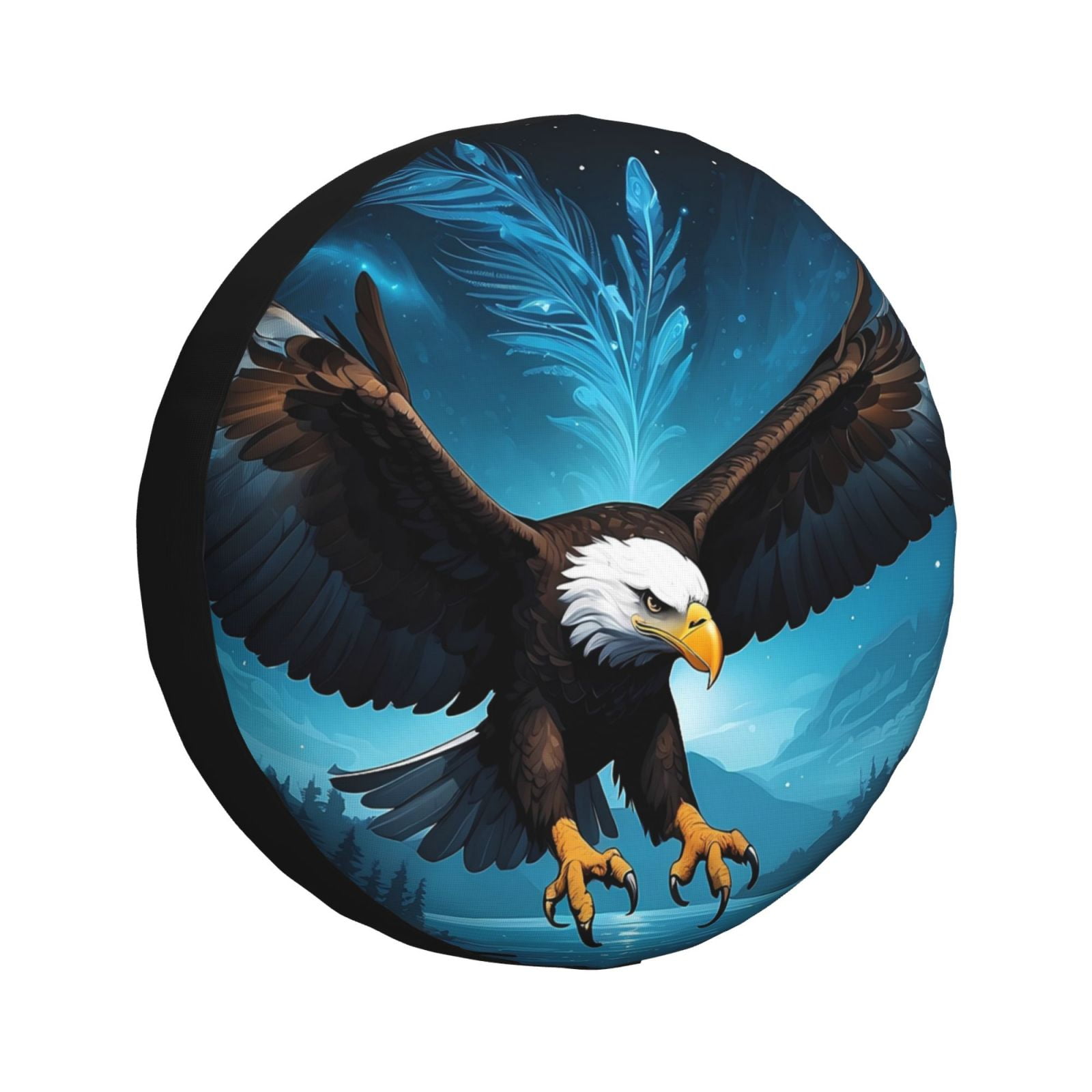 Sikiie Night Sky Forest Bald Eagle PVC Leather Spare Tire Wheel Cover ...