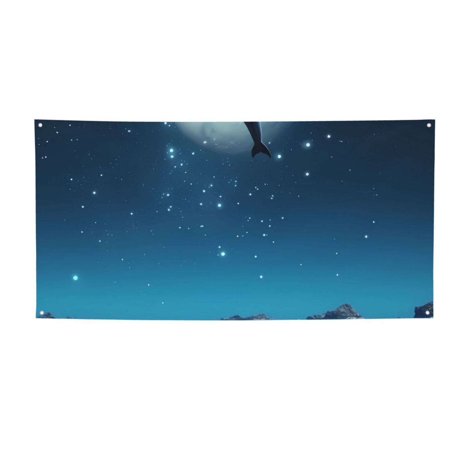 Sikiie Night Sky Moon Dolphin Custom Banners and Signs Customize ...