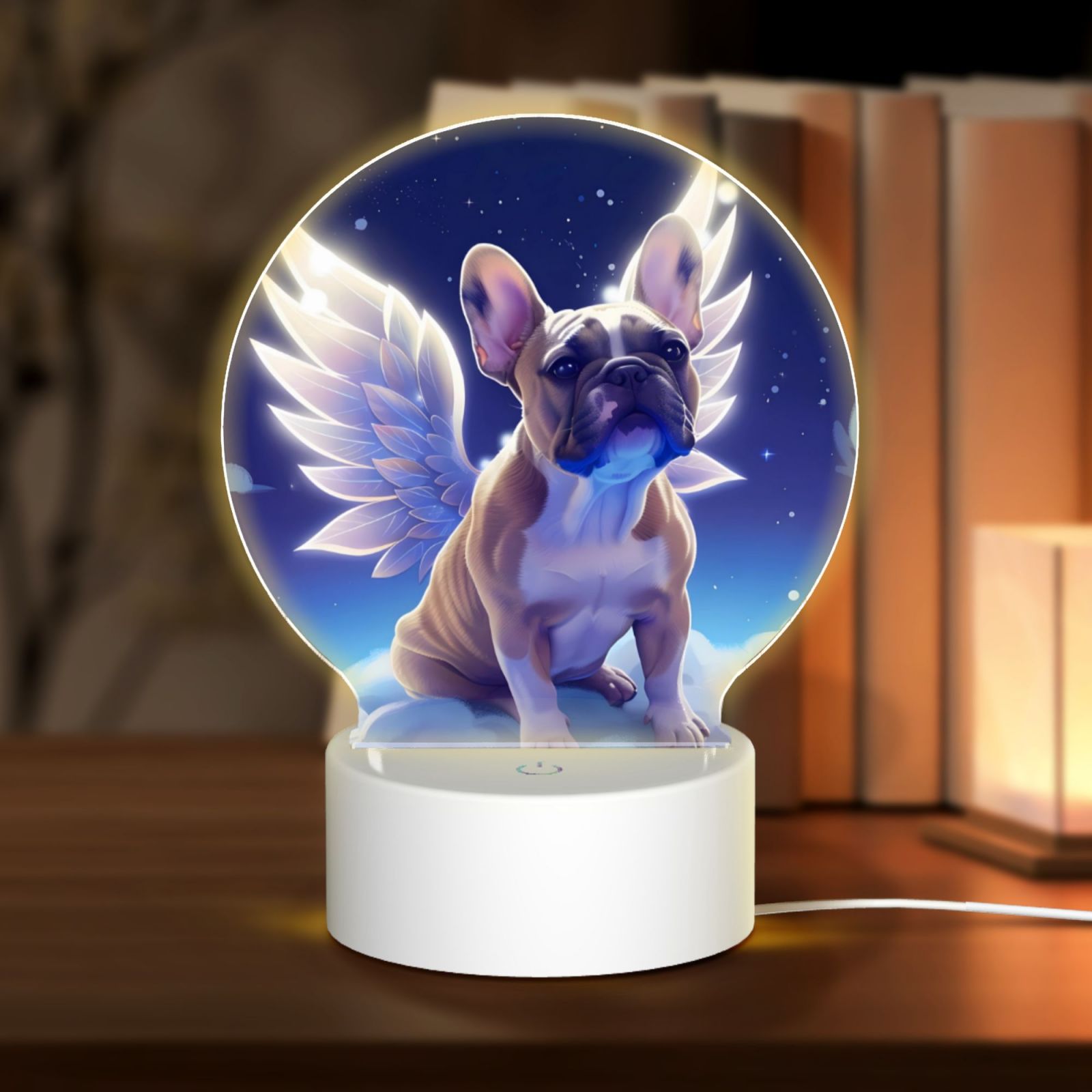 Sikiie Night Sky Winged French Bulldog Acrylic Night Light Gift Custom ...