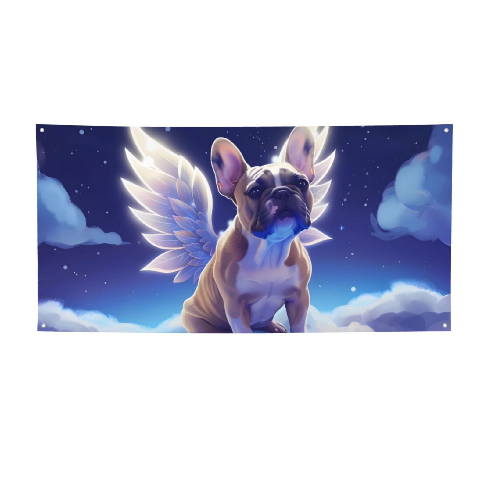 Sikiie Night Sky Winged French Bulldog Custom Banners and Signs ...