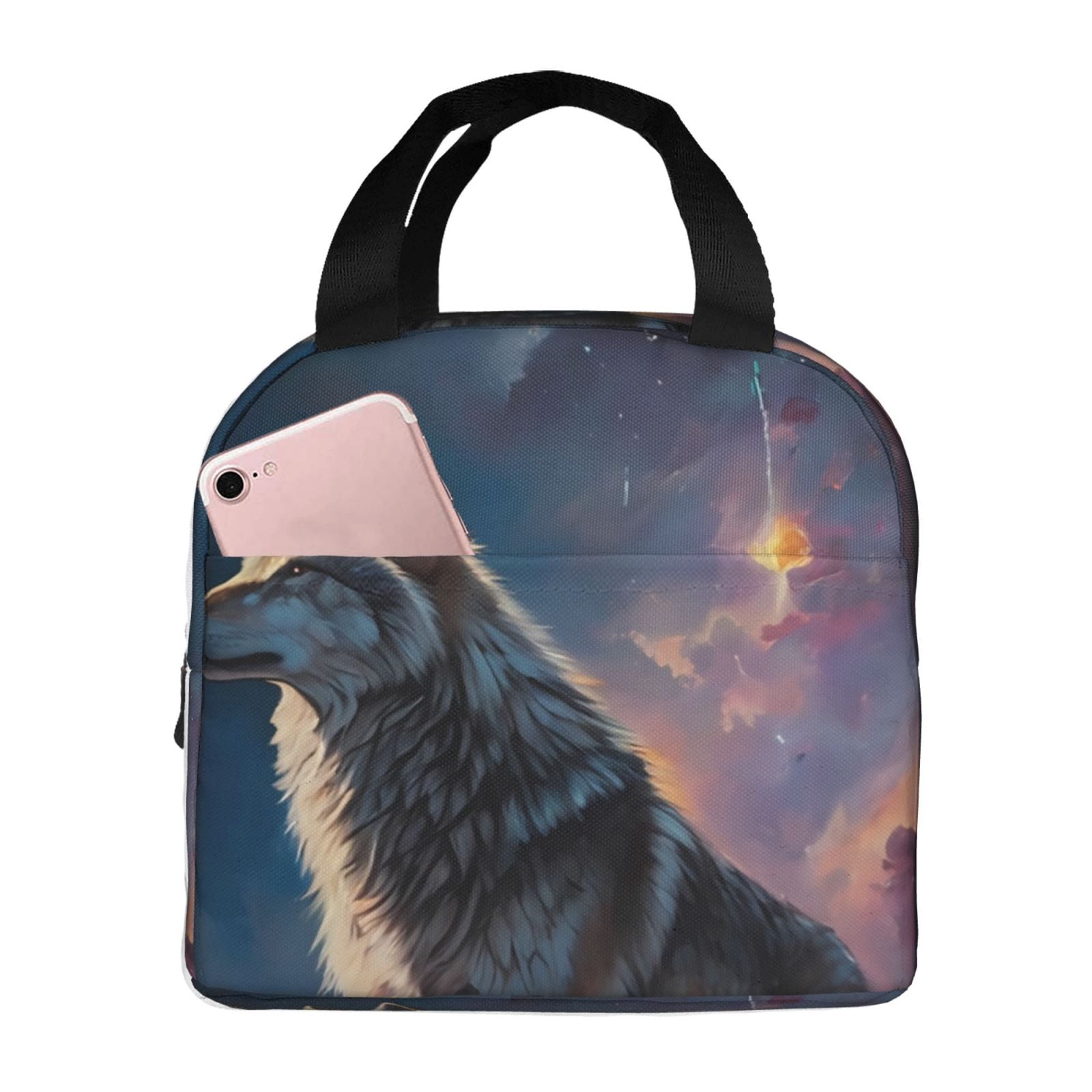 Sikiie Night Sky Wolf Lunch Bag for Women & Men Adult Insulated Lunch ...