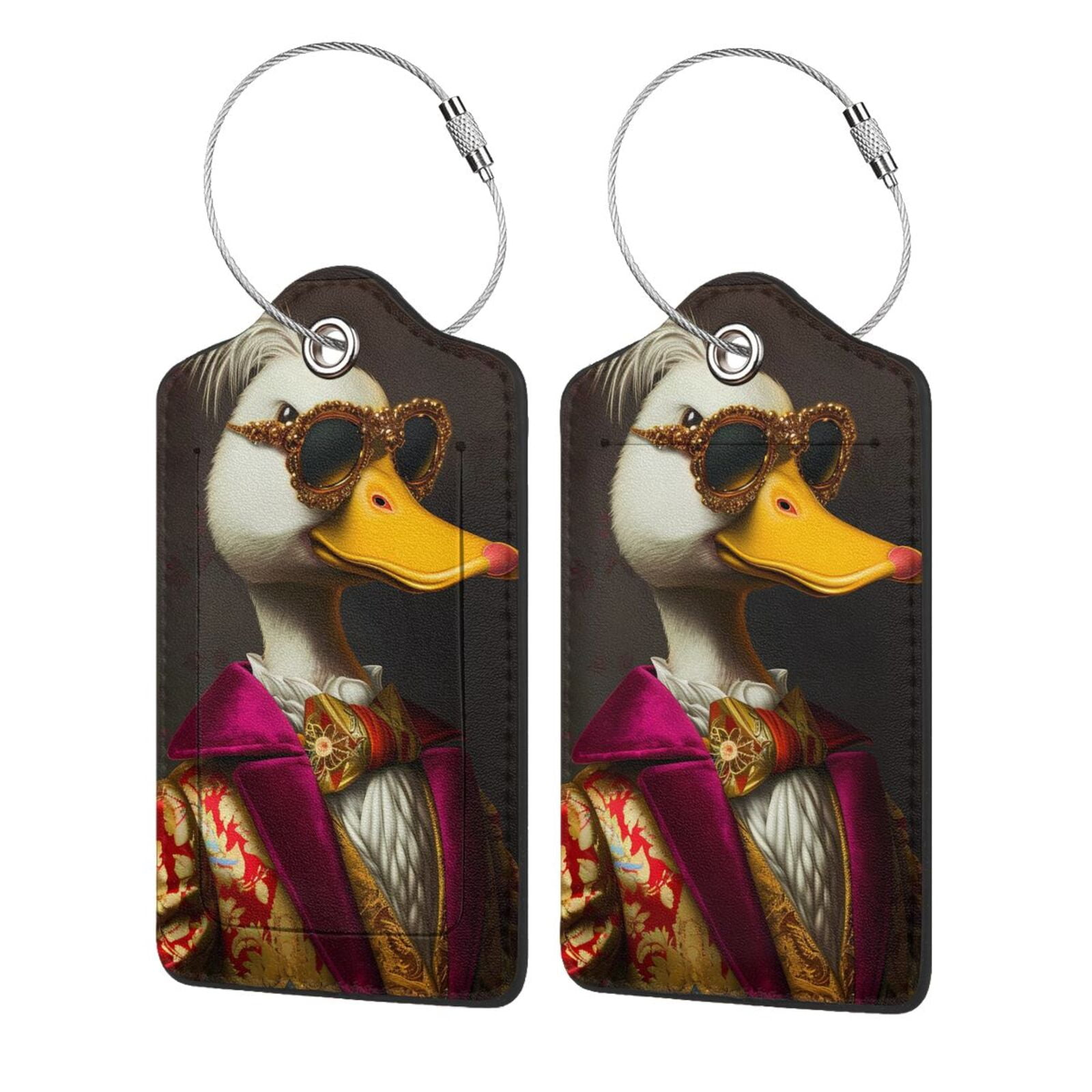 Sikiie Noble Style Duck Luggage Tag for Suitcase Leather Baggage Tag ...