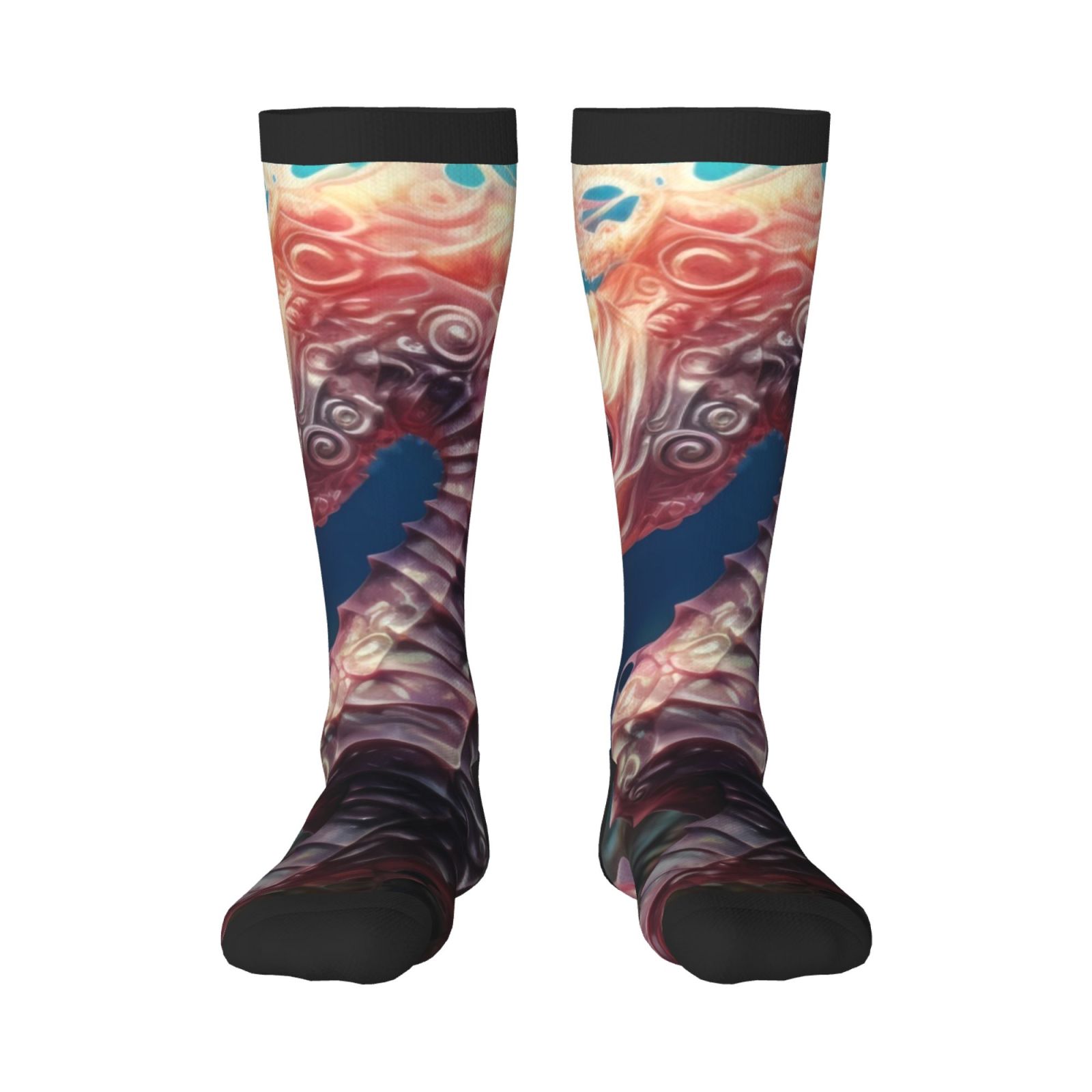 Sikiie Ocean Seahorse Knee Socks, High Socks Long Stretchy Sock Women ...
