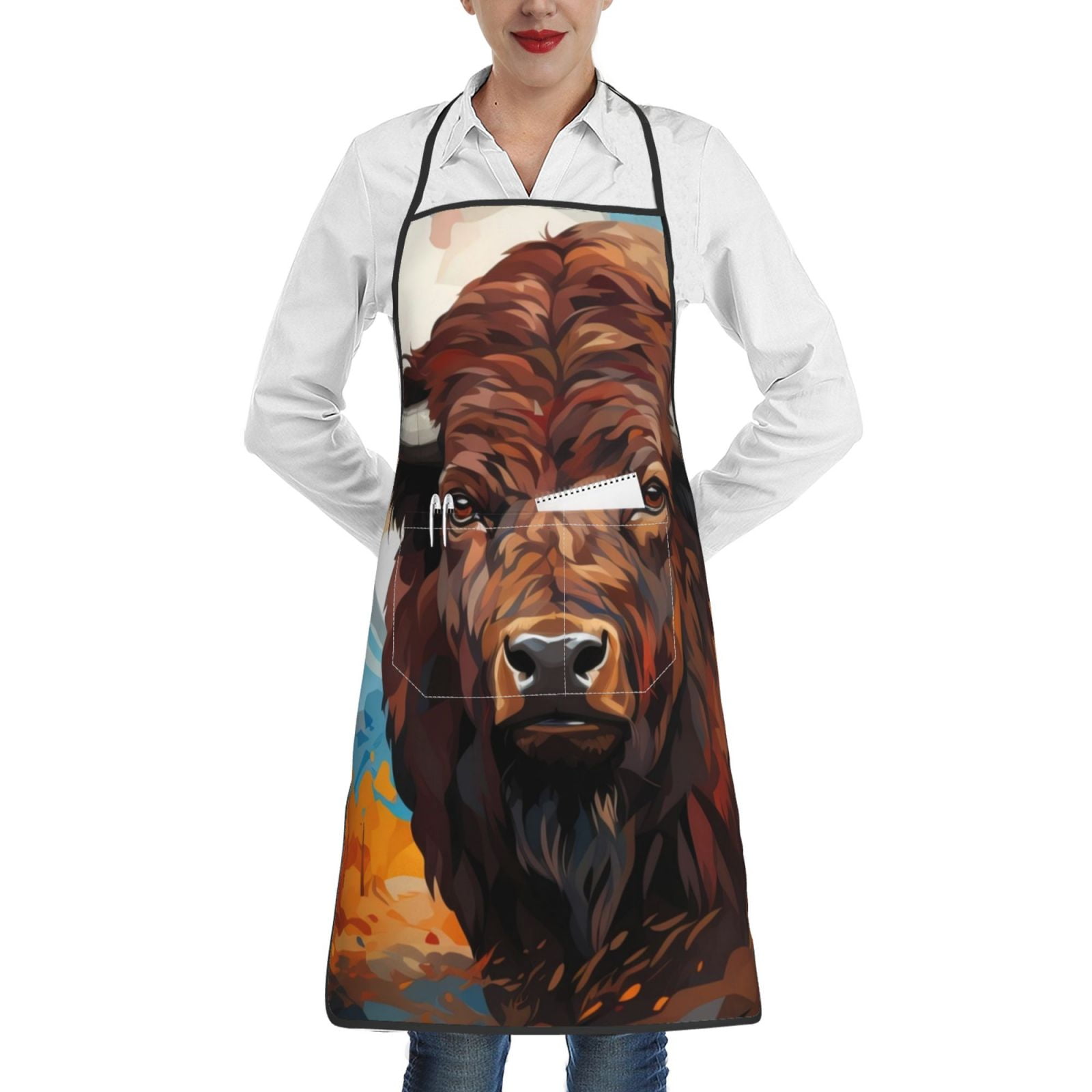 Sikiie Oil Painting Style Iceberg Yak Aprons for Kitchen Cooking Aprons ...