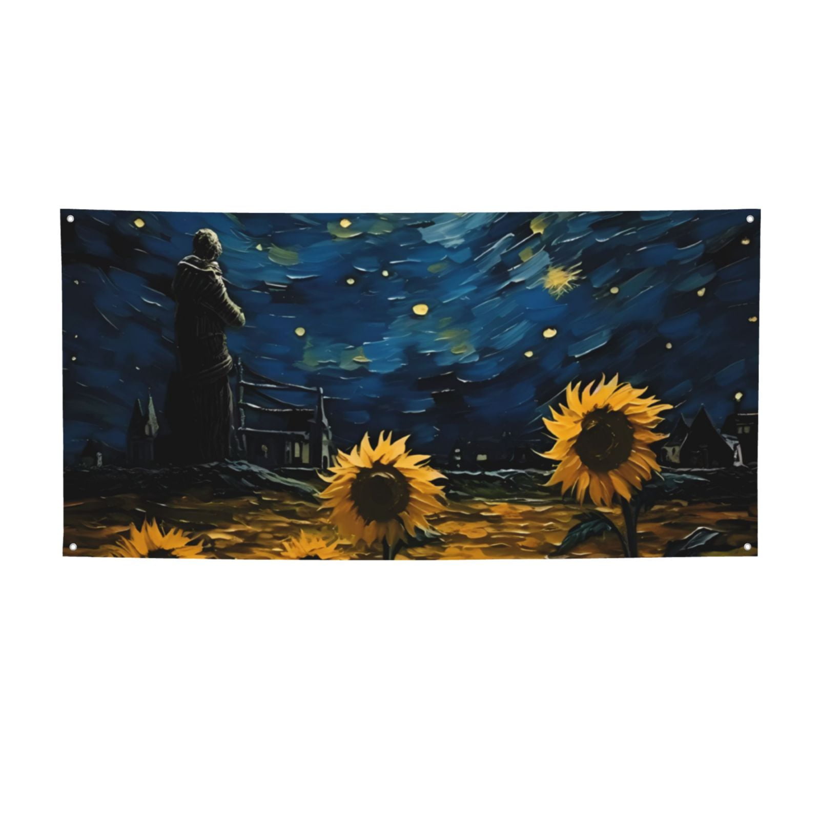 Sikiie Oil Starry Sky Sunflower Custom Banners and Signs Customize ...