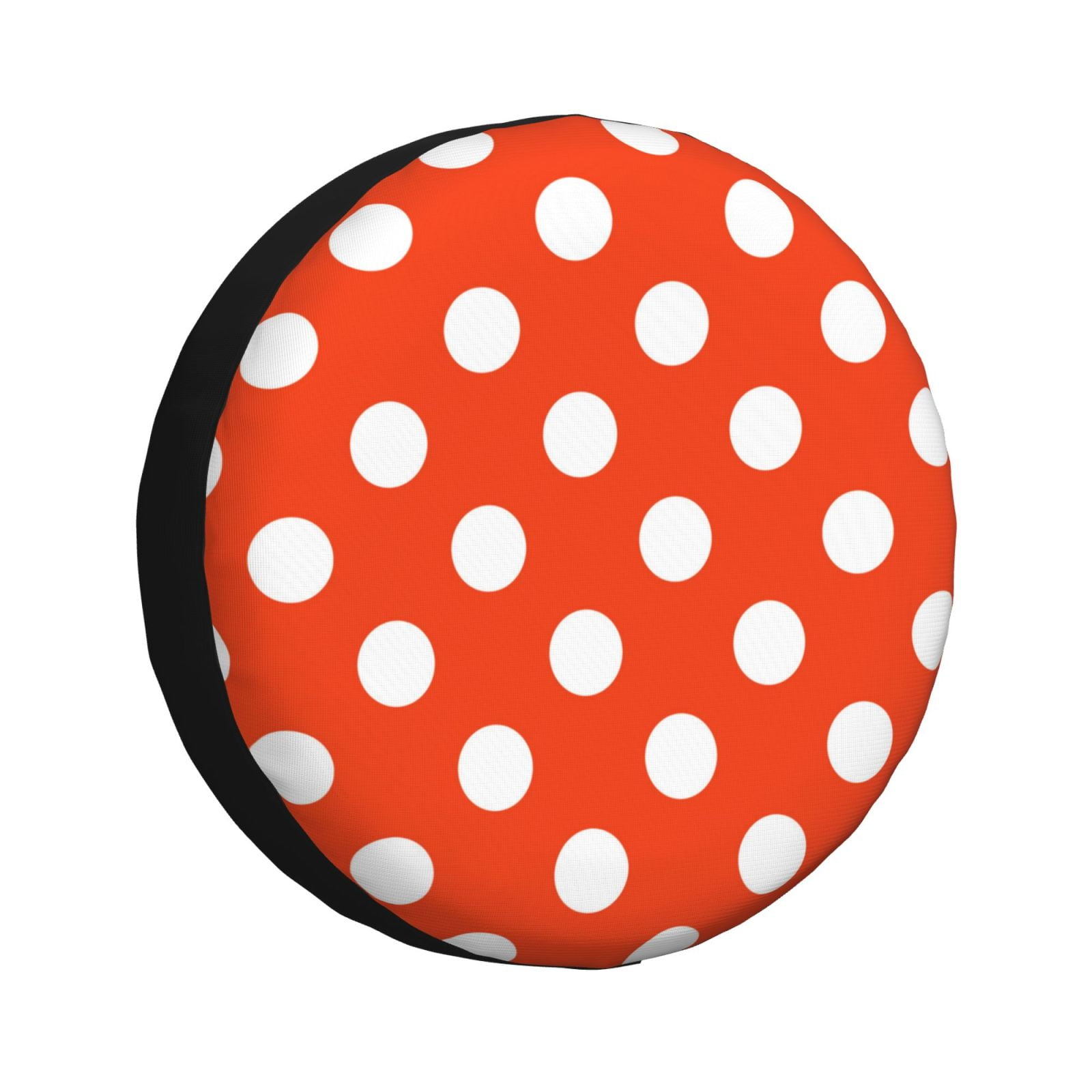 Sikiie Orange And White Polka Dot1 PVC Leather Spare Tire Wheel Cover ...