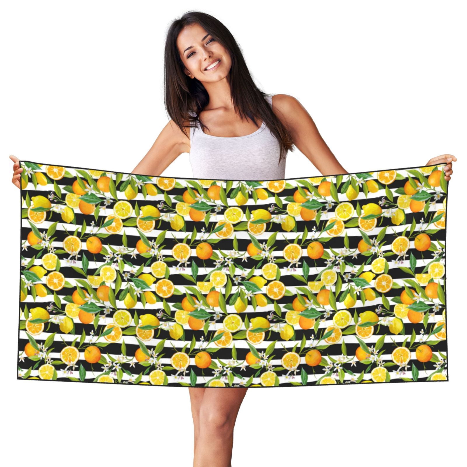 Sikiie Orange and Lemon Beach Towel for Women Men, Pool Bath Beach ...