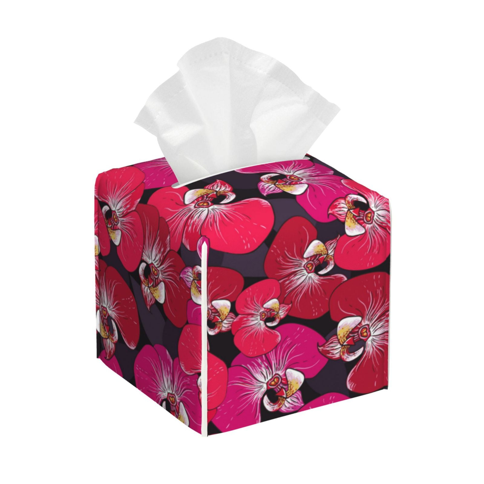 Sikiie Orchids Flowers Leather Tissue Box Cover Square, tissue box ...