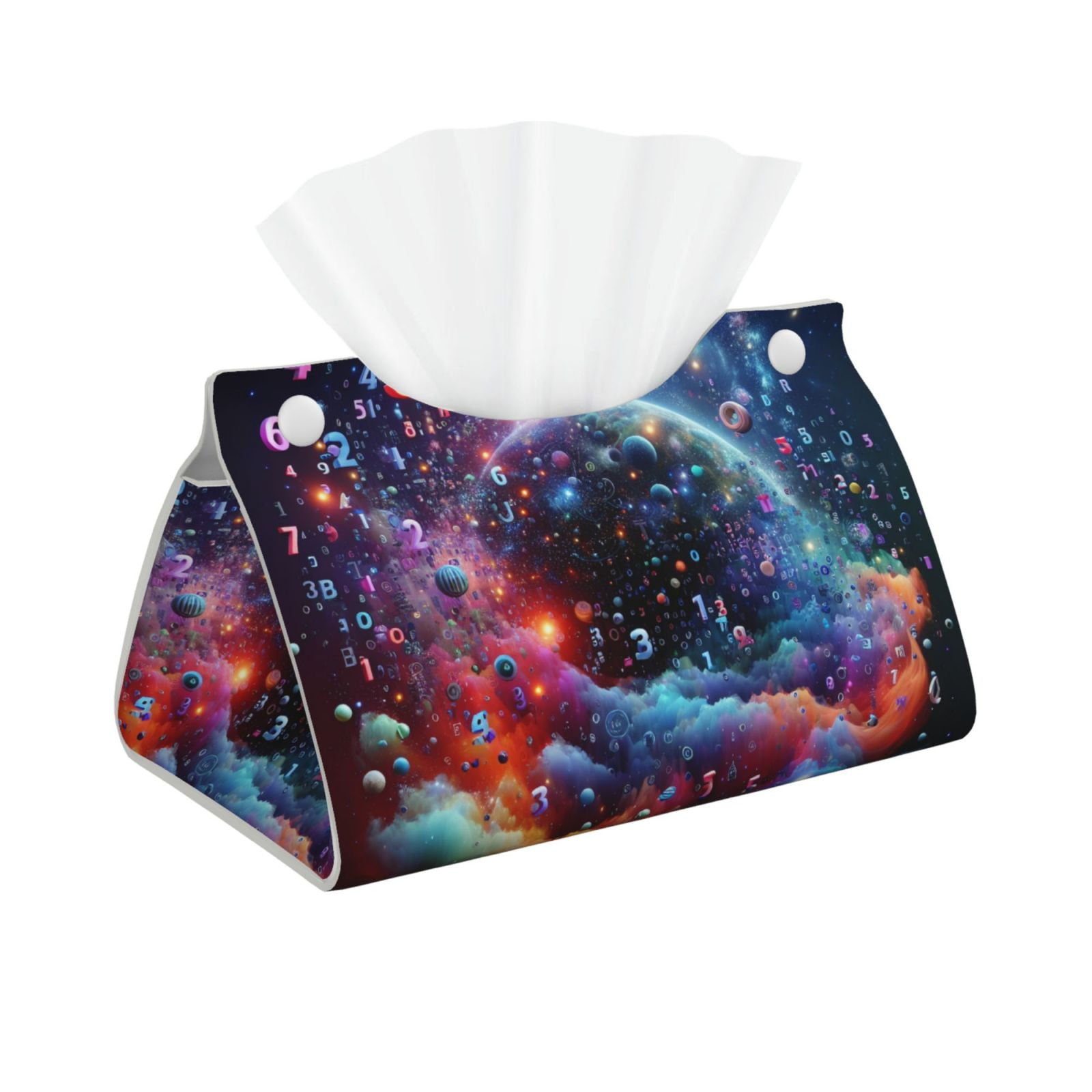 Sikiie Outer Space Floating Numbers And Letters Leather Tissue Box ...