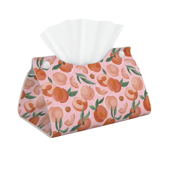 Sikiie Painting Peach Leather Tissue Box Cover Rectangle, Long Tissue ...