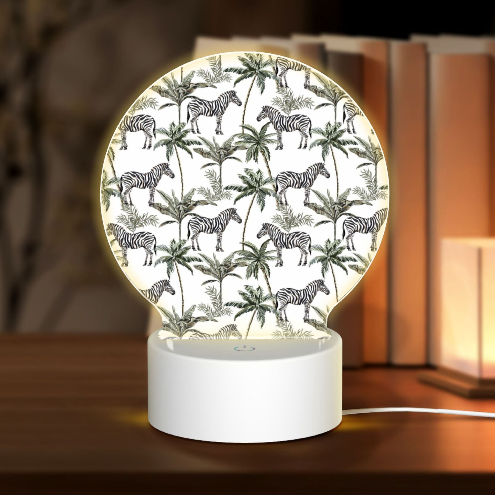 Sikiie Palm Trees Zebra Acrylic Night Light Gift Custom Acrylic Night ...