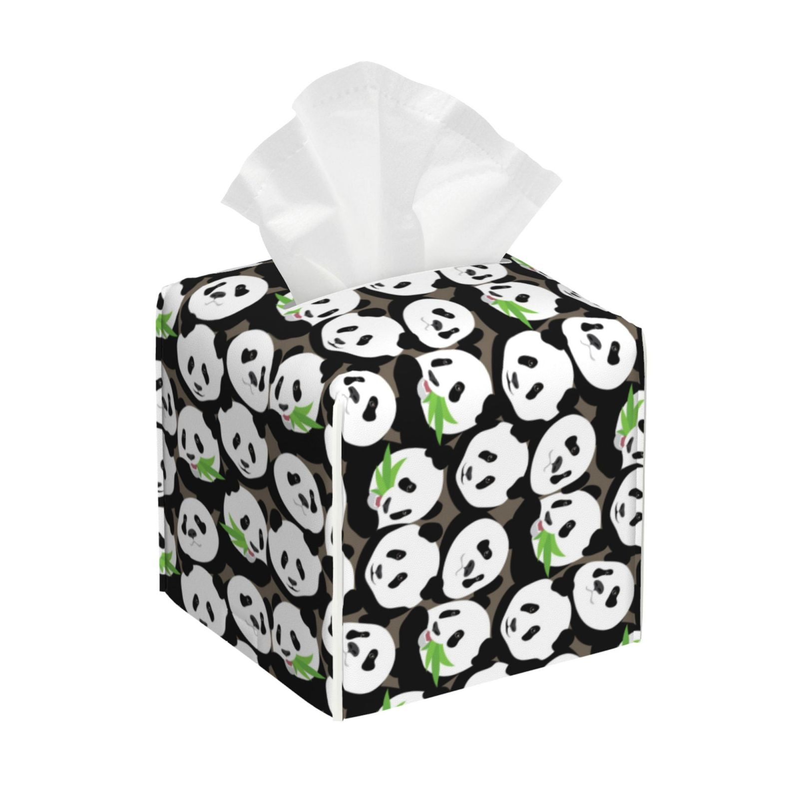 Sikiie Panda Bear Leather Tissue Box Cover Square, tissue box holder ...
