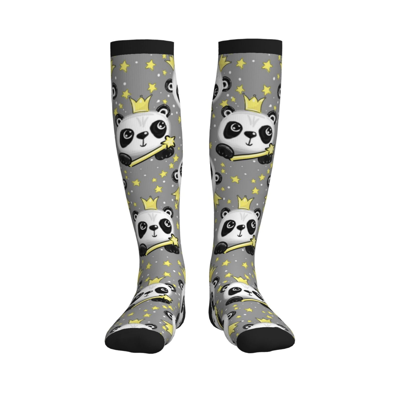 Sikiie Panda With Crown And Stars 1 Pairs Compression Socks for Men and ...