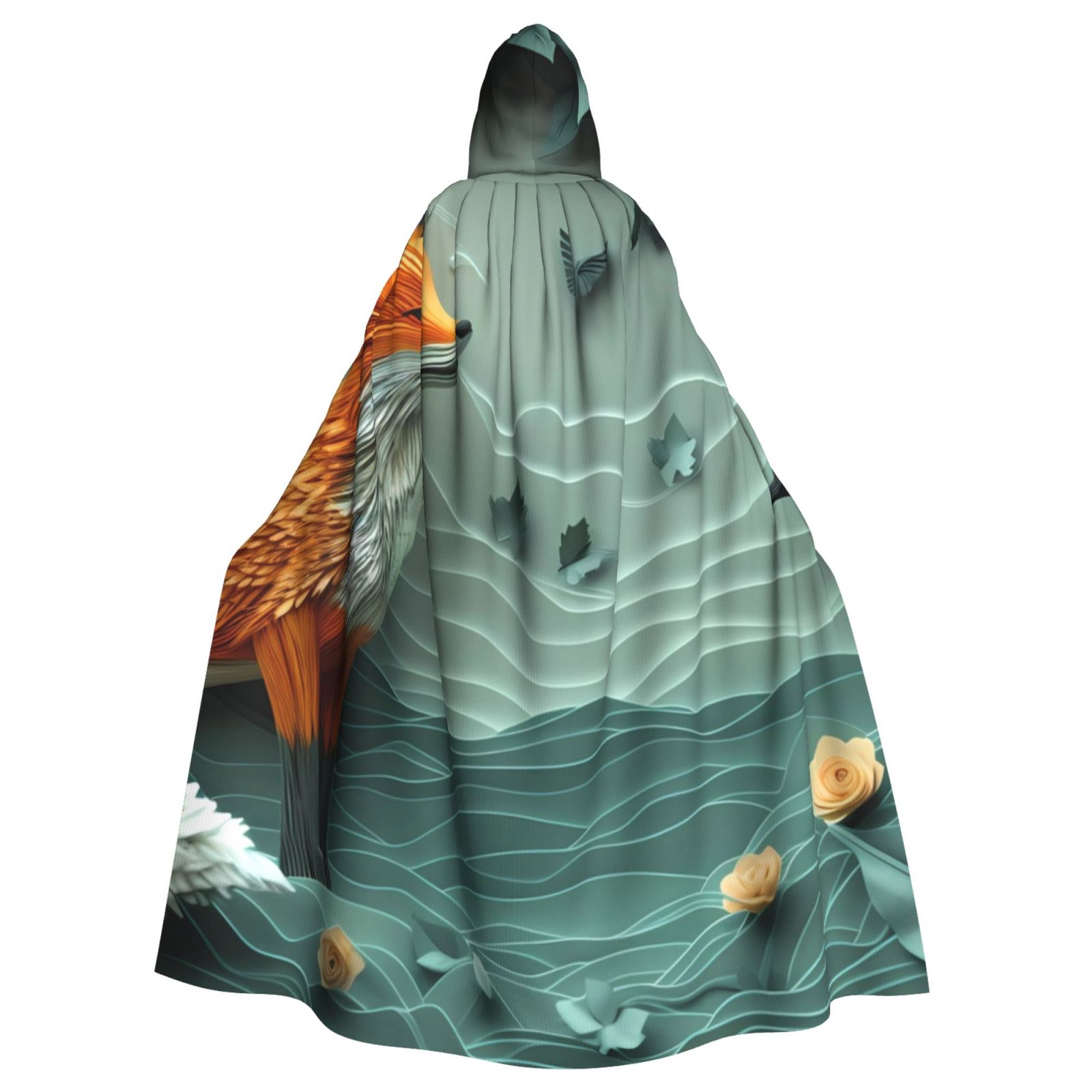 Sikiie Paper Fox Crow Fantasy Unisex Hooded Robe Cloak Adults ...