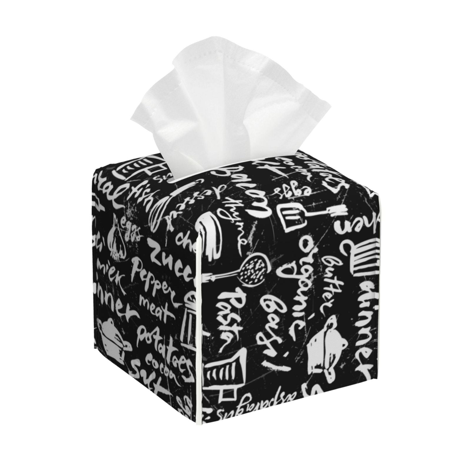 Sikiie Pasta Bacon Leather Tissue Box Cover Square, tissue box holder ...