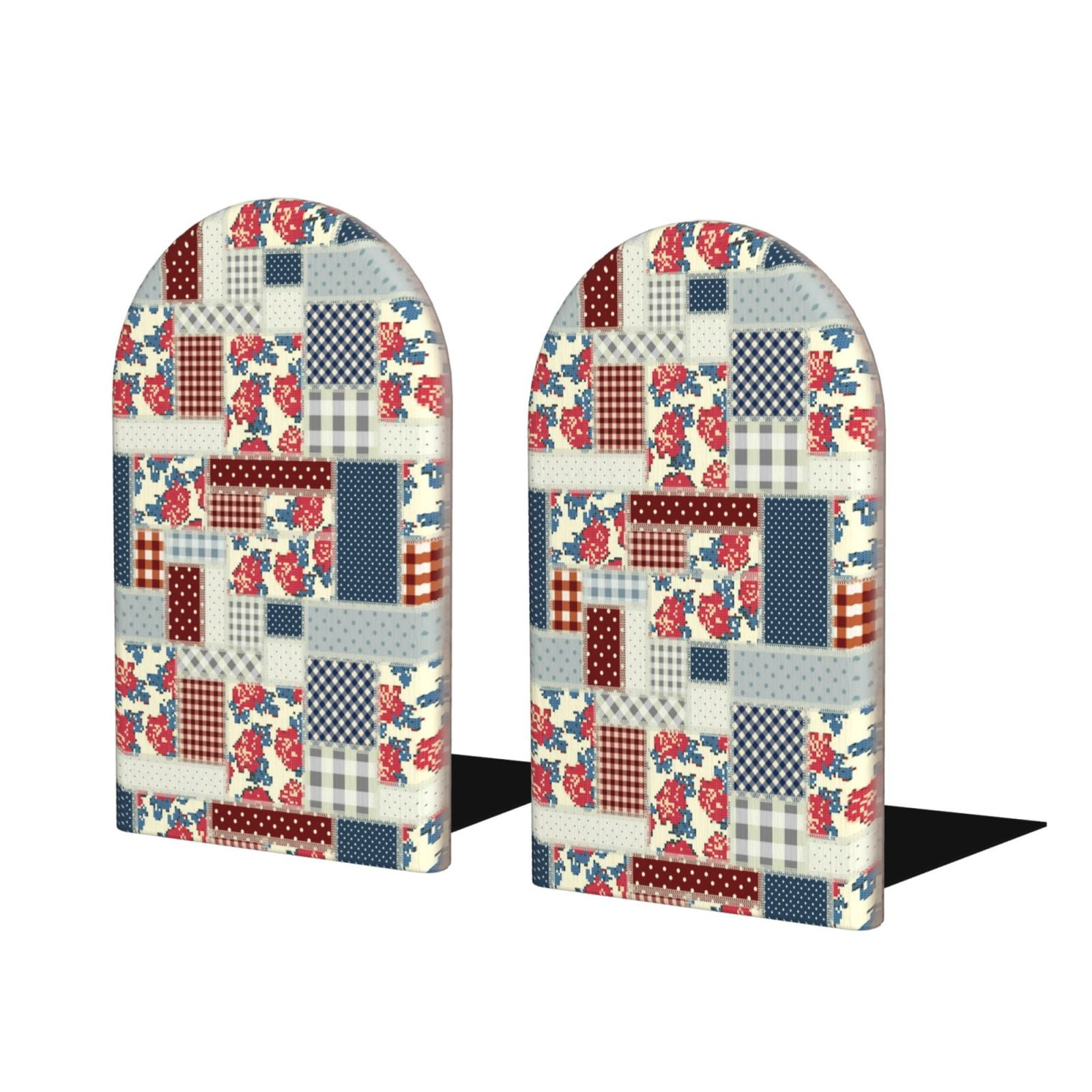 Sikiie Patchwork In Country Style Bookends 1 Pair, Wood Bookends for ...