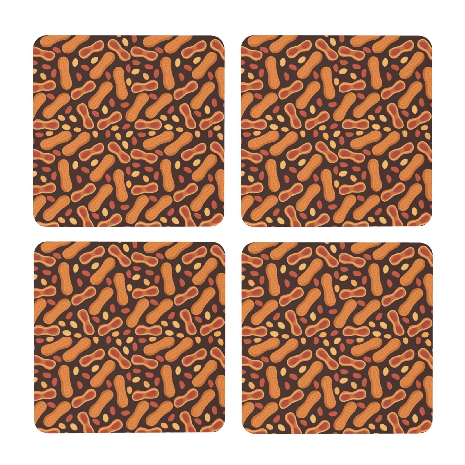 Sikiie Peanuts2 MDF Cork Coaster 4 Pcs - Absorbent Beverage Coasters ...