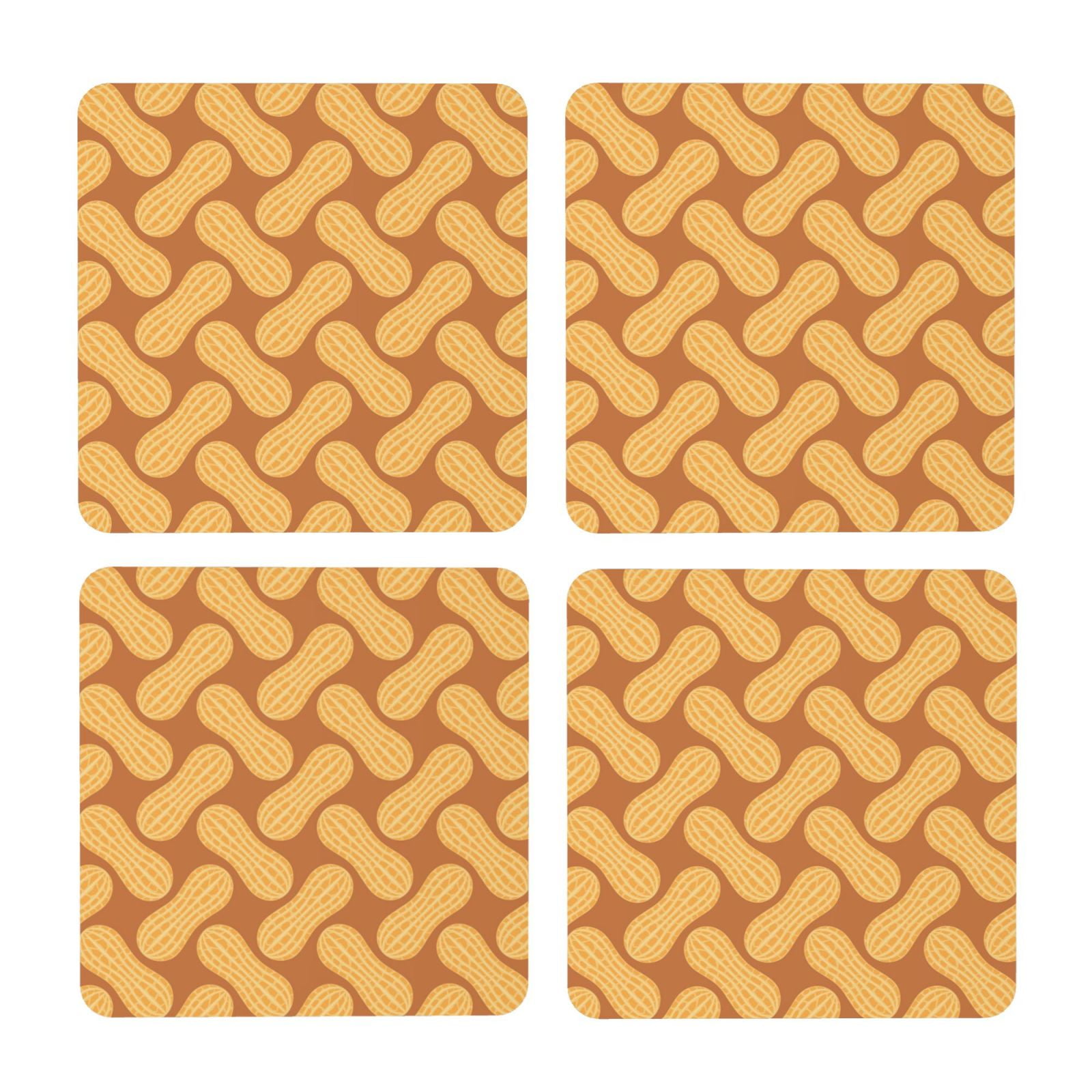 Sikiie Peanuts6 MDF Cork Coaster 4 Pcs - Absorbent Beverage Coasters ...