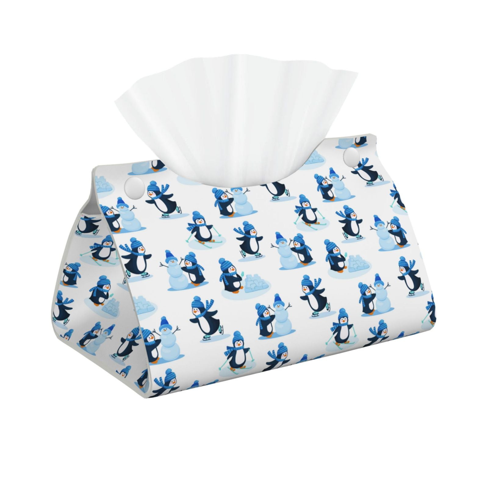 Sikiie Penguin Winter Fun Leather Tissue Box Cover Rectangle, Long ...