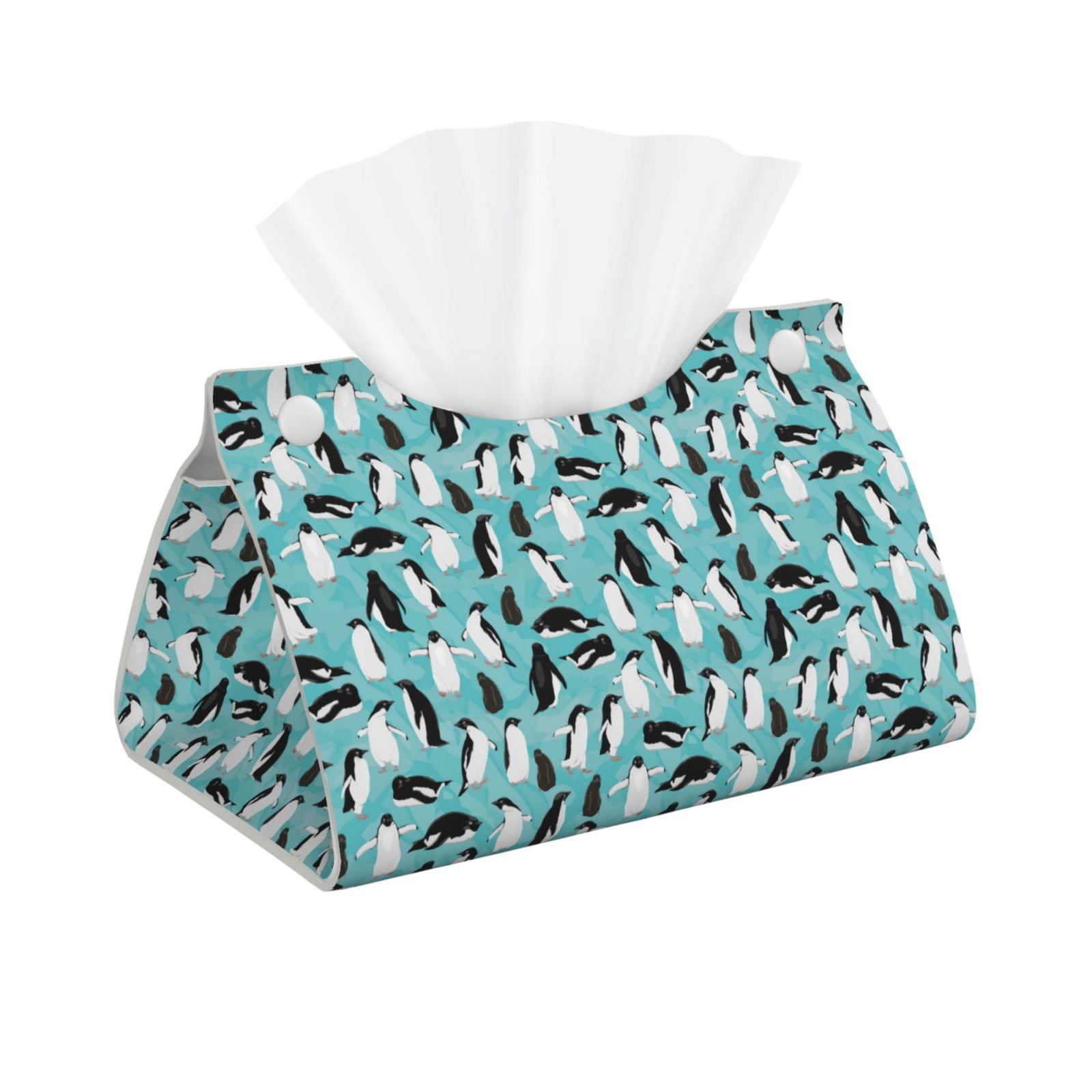 Sikiie Penguins Leather Tissue Box Cover Rectangle, Long Tissue Box ...