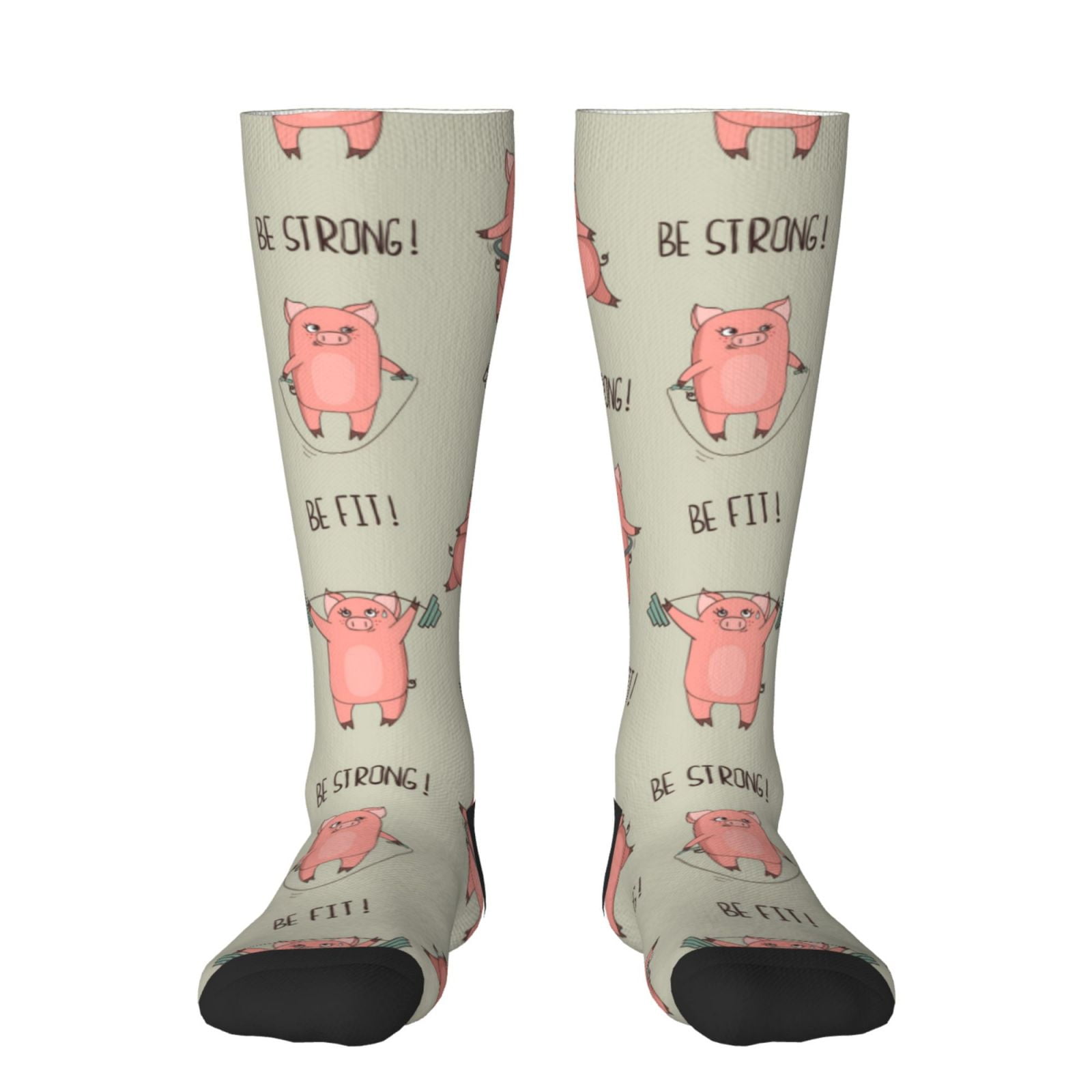 Sikiie Pigs Exercising Knee Socks, High Socks Long Stretchy Sock Women ...