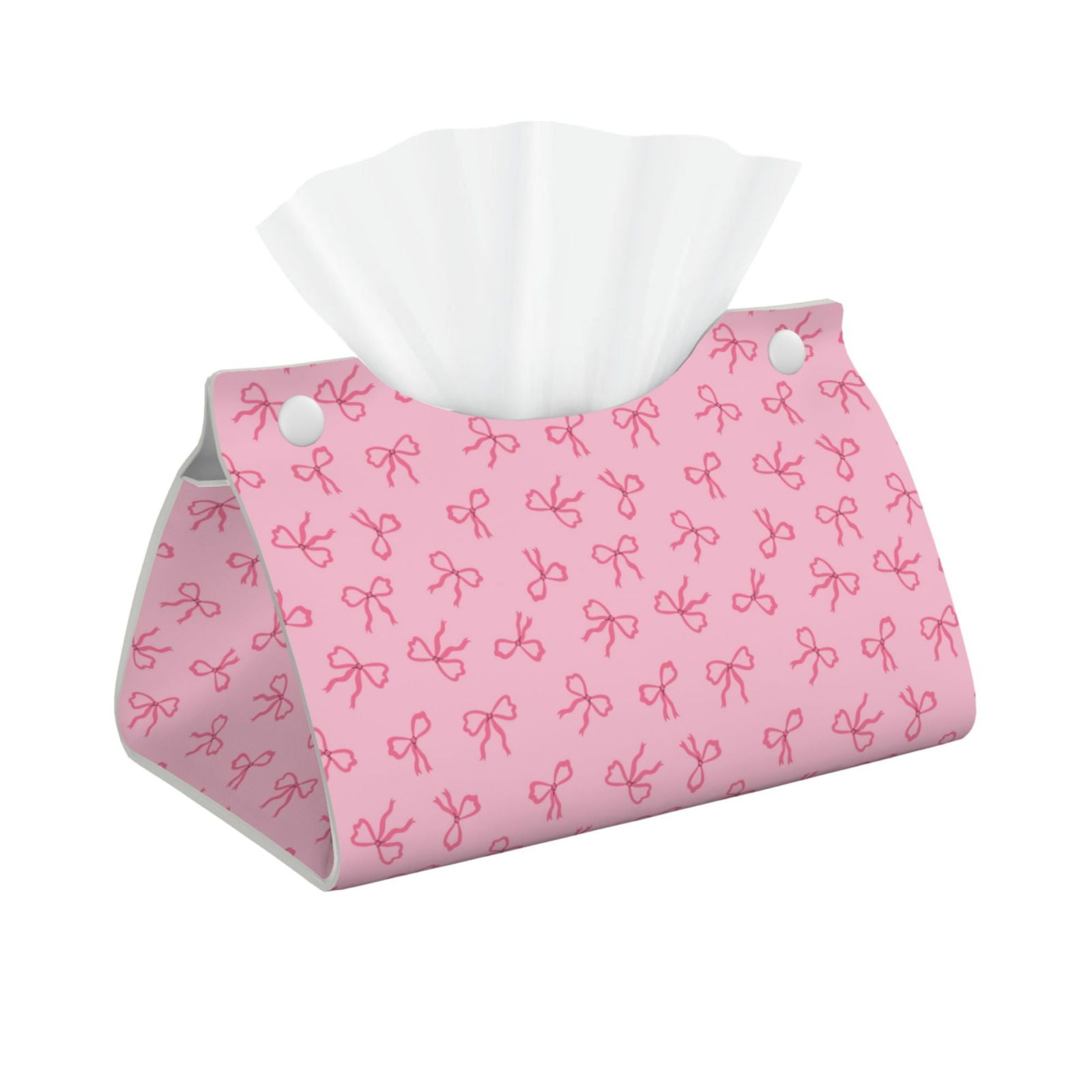 Sikiie Pink Bows Leather Tissue Box Cover Rectangle, Long Tissue Box ...