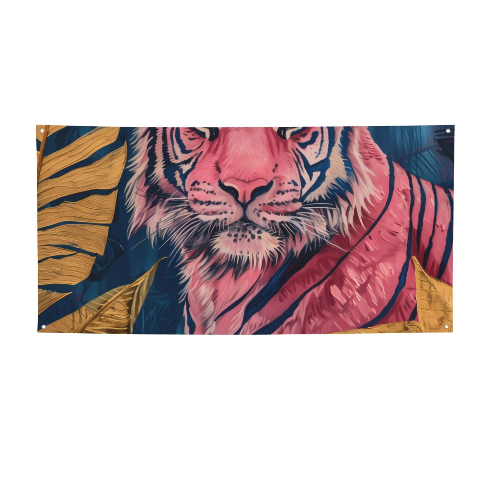 Sikiie Pink Tiger Gold Leaves Custom Banners and Signs Customize ...