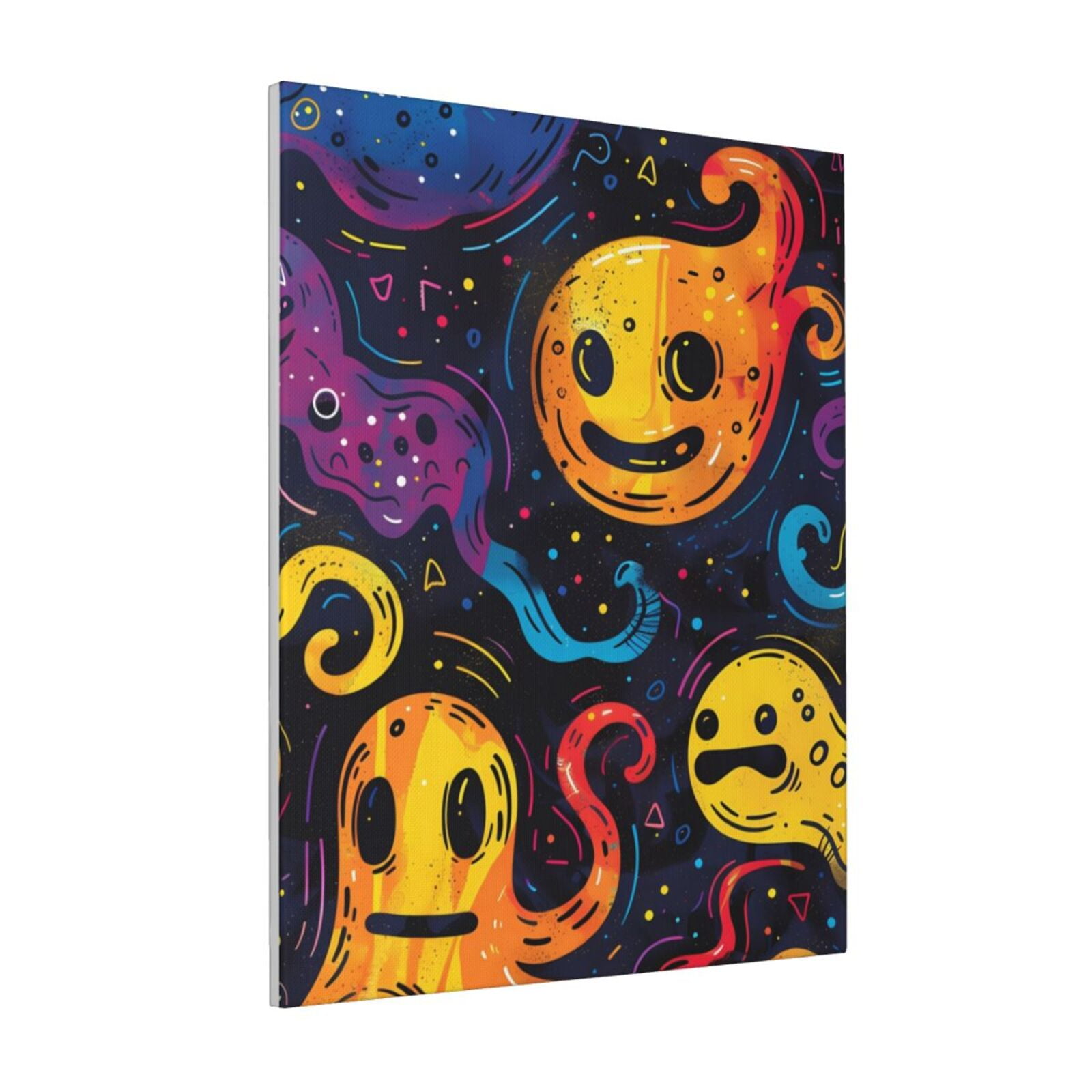 Sikiie Playful Ghosts Night Sky Print Canvas Decorative Hanging ...