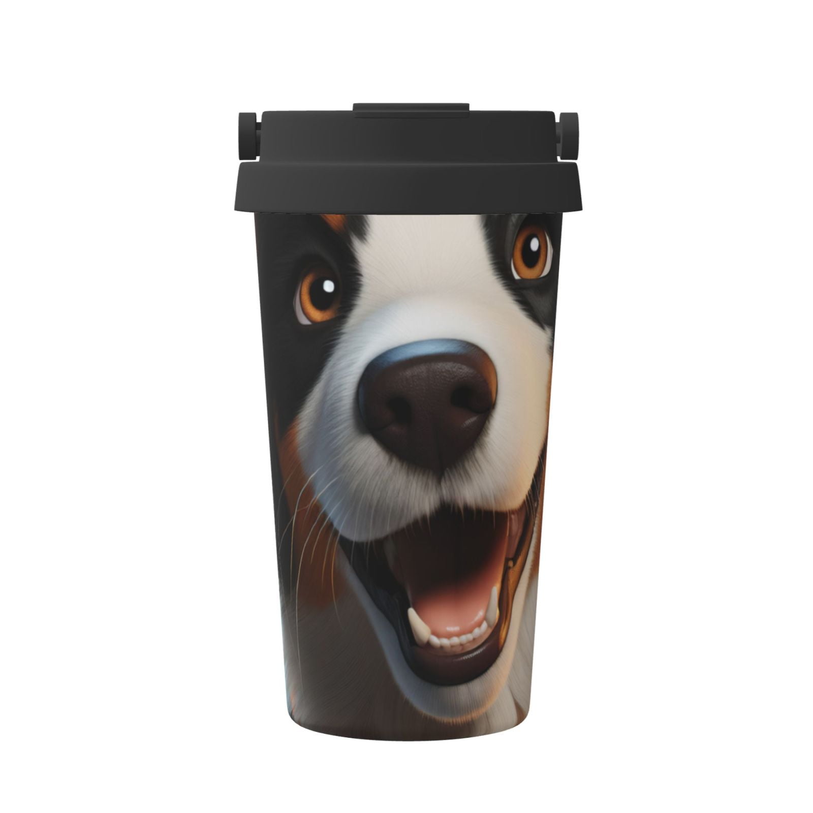 Sikiie Playful Smile Cute Dog Coffee Mug Pobtable To Stainless Steel ...