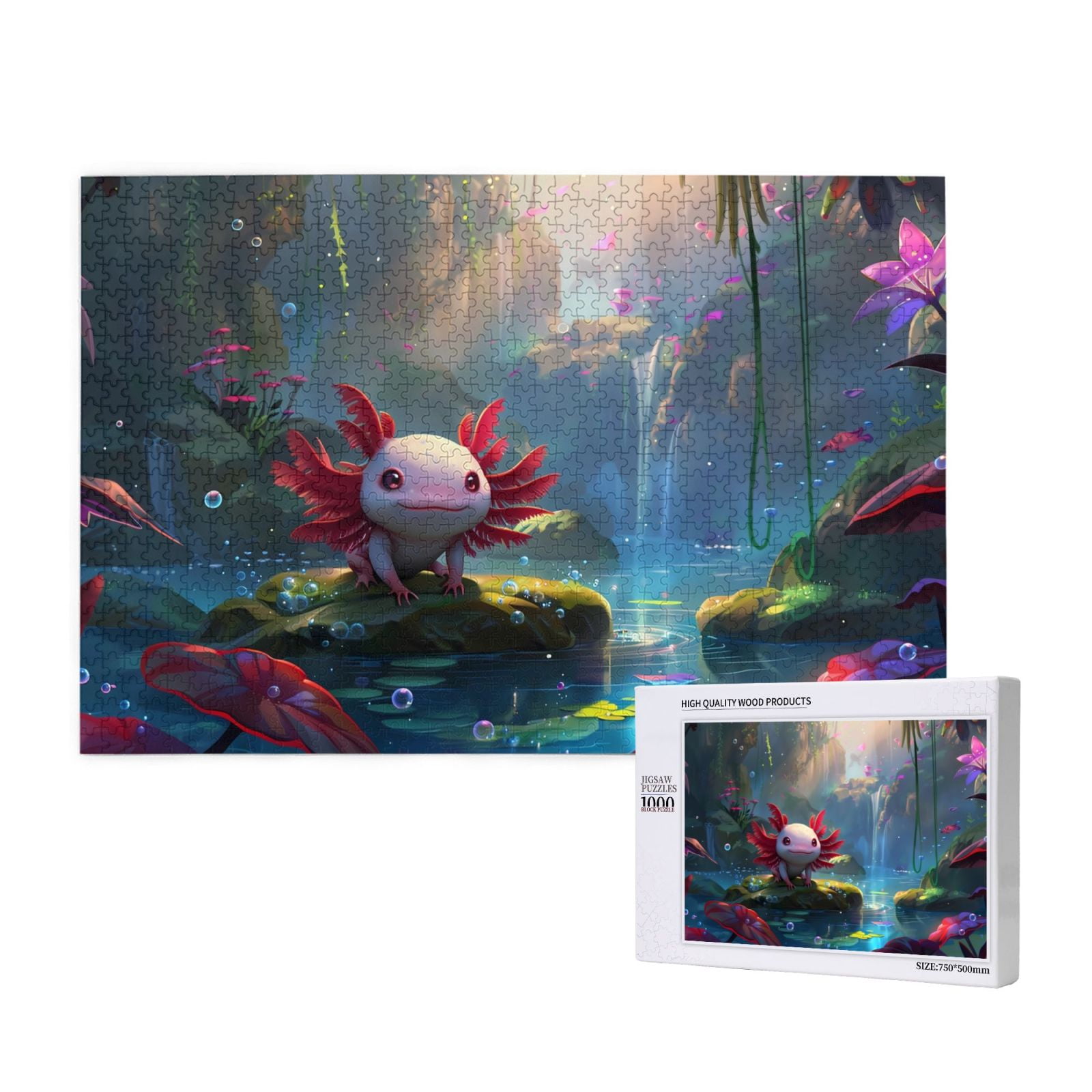 Sikiie Pond Cute Axolotl Puzzle, Jigsaw Puzzles, Jigsaw Puzzles 1000 ...