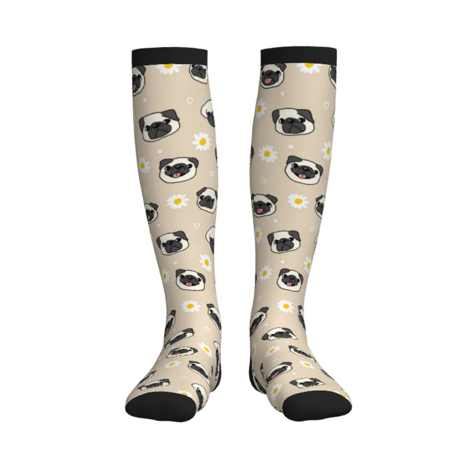 Sikiie Pug Dog Face 1 Pairs Compression Socks for Men and Women 15-20 ...