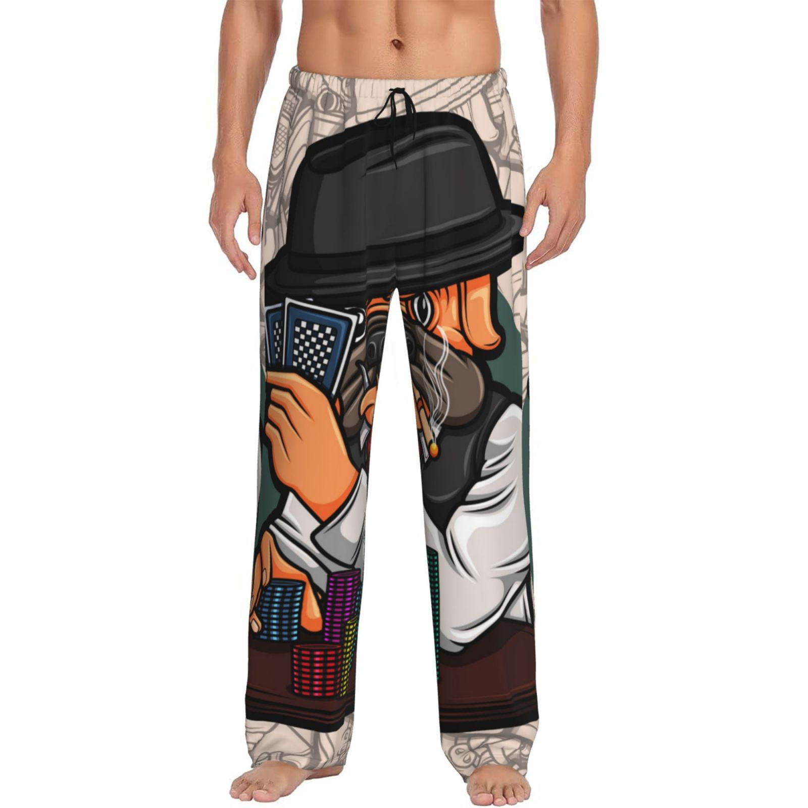 Sikiie Pug Dog Pajama Pants Men, PJ Bottoms, Sleep & Lounge Pants ...