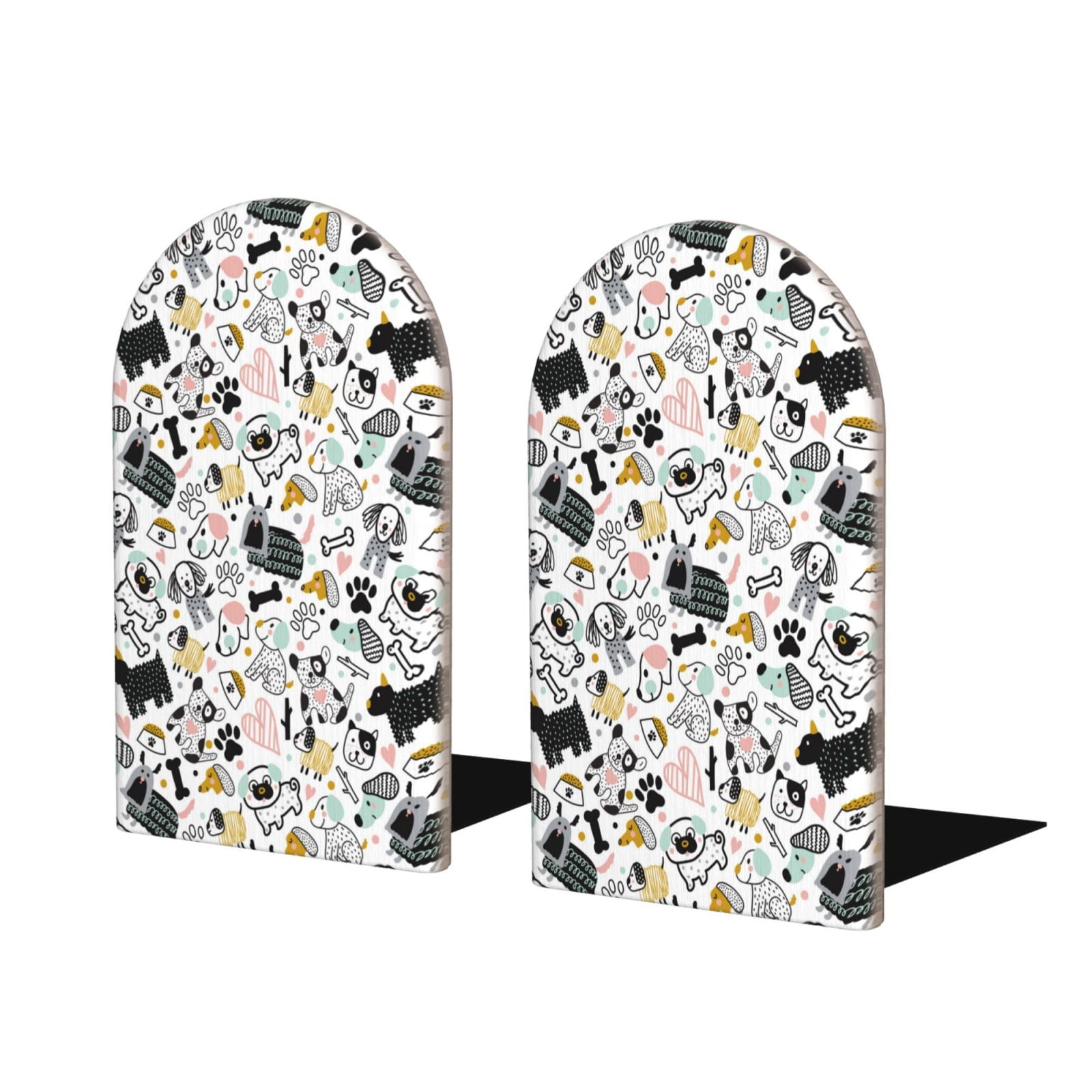 Sikiie Puppy Bookends 1 Pair, Wood Bookends for Shelves, Book Ends for ...