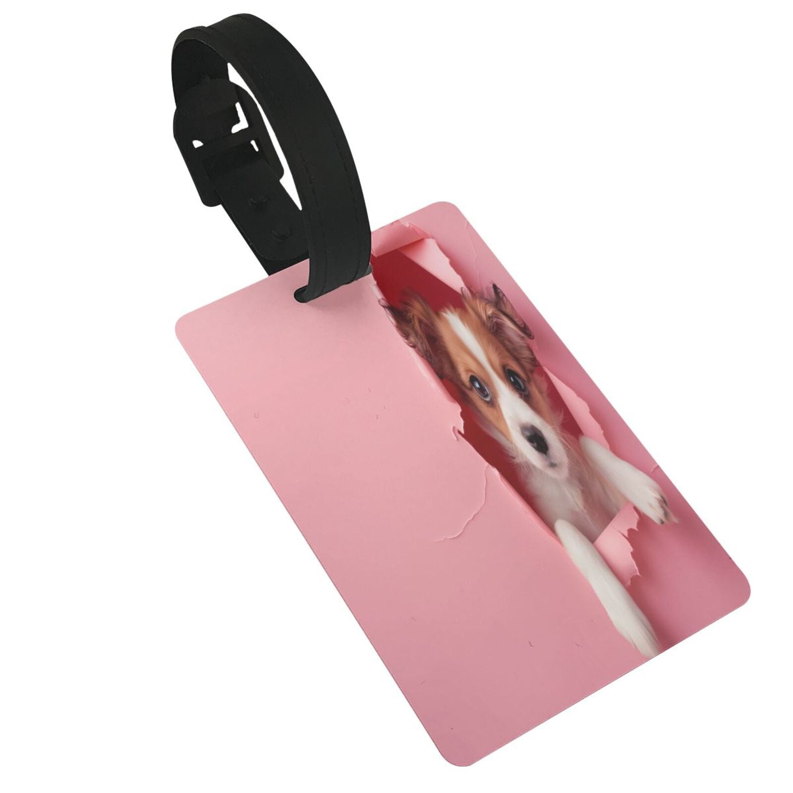 Sikiie Puppy Peeking Through Pink Luggage Tags Privacy Cover ID Label ...