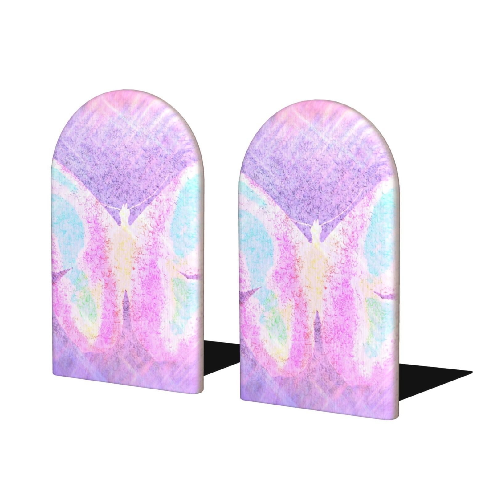 Sikiie Purple Sparkling Butterfly Bookends 1 Pair, Wood Bookends for ...