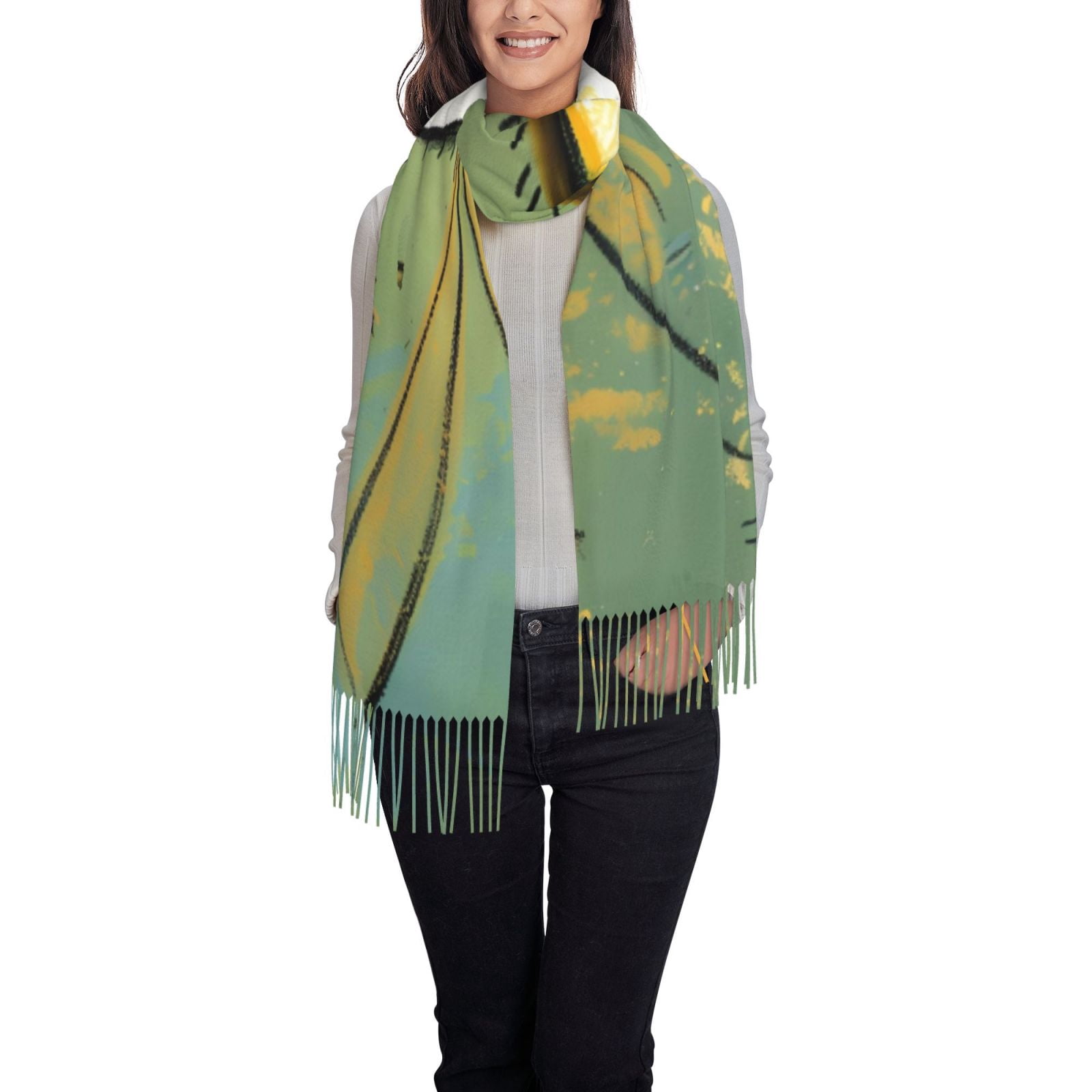 Sikiie Quirky Cartoon 123 Shawl Wraps Big Scarf Tassel Fall Winter ...