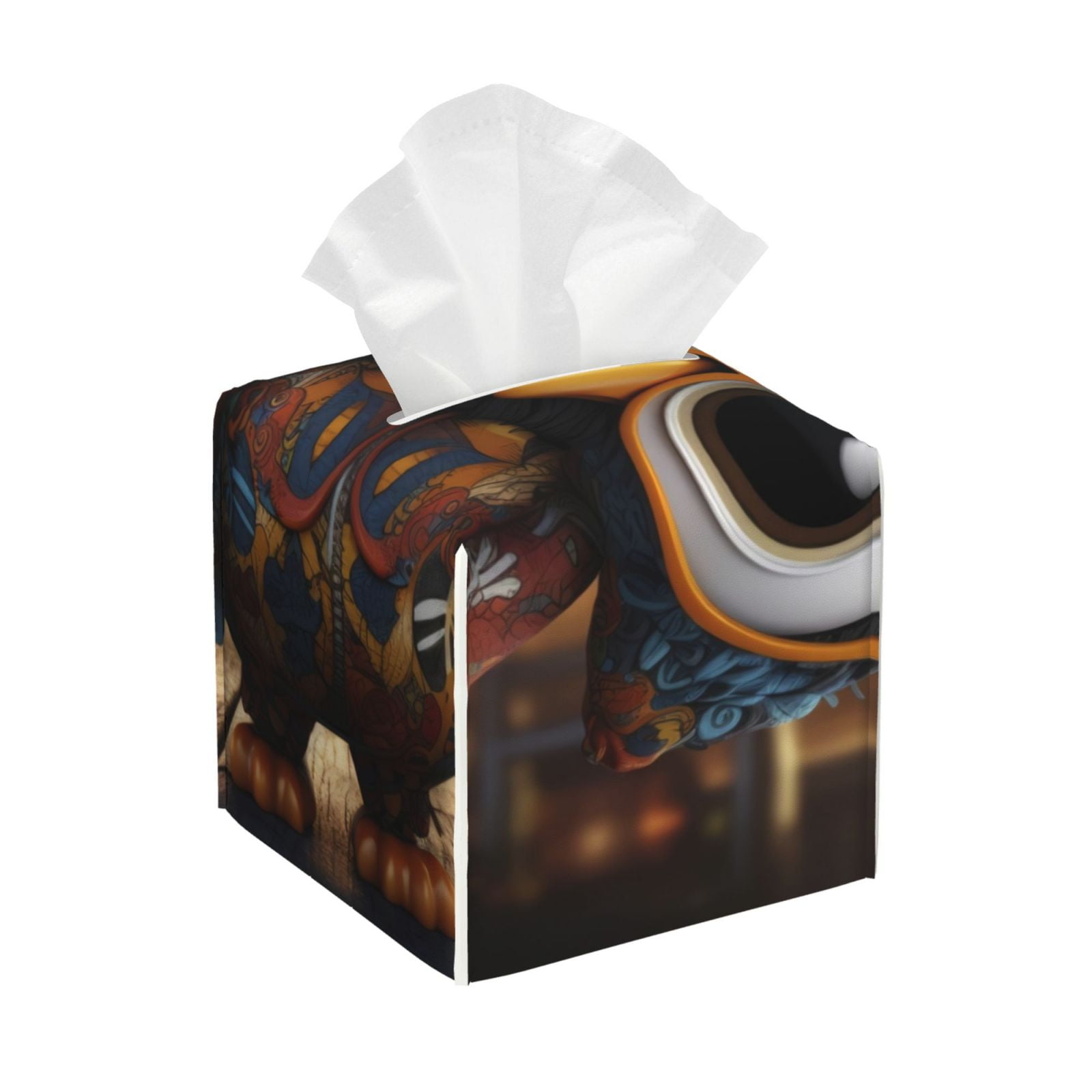 Sikiie Quirky Owl With Glasses Leather Tissue Box Cover Square, tissue ...