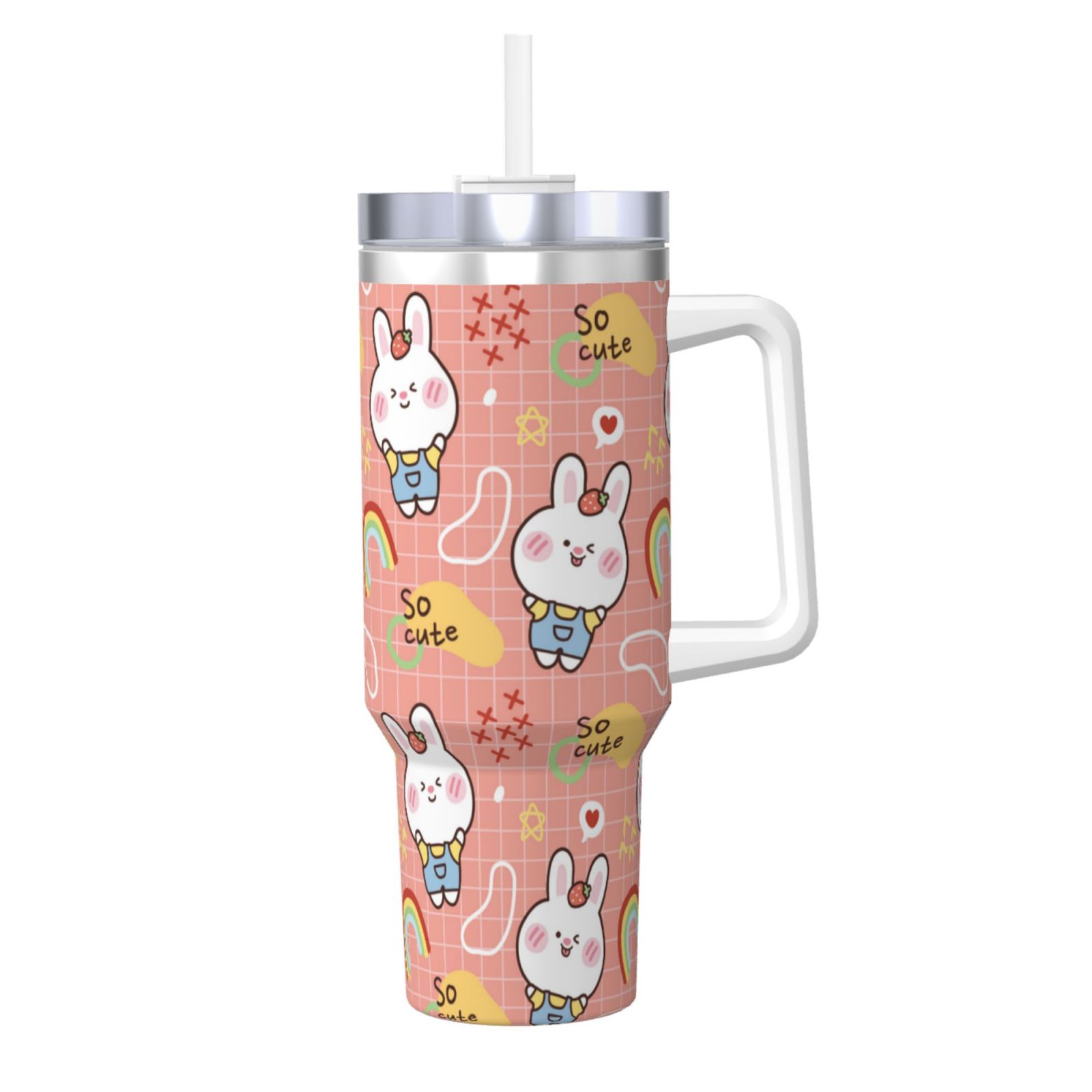 Sikiie Rabbit So Cute Insulated Stainless Water Bottle Lid Travel Mug ...