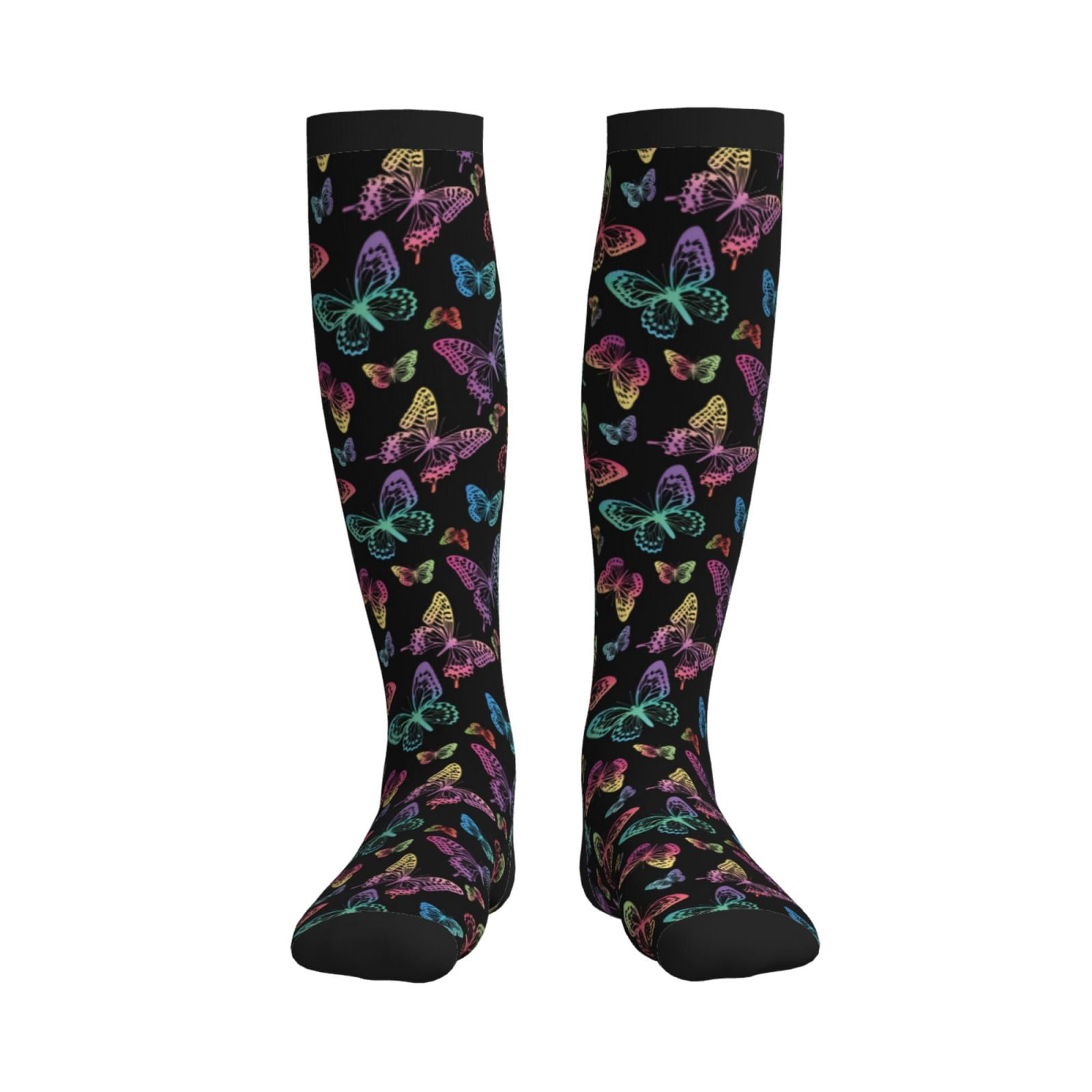 Sikiie Rainbow Butterflies 1 Pairs Compression Socks for Men and Women ...